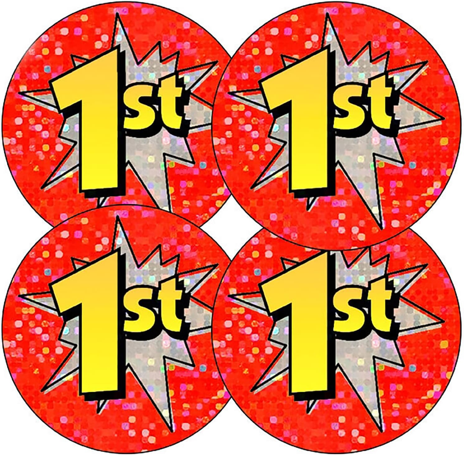 175 Holographic Sparkly 1st Place Childrens Pupils Motivational Reward ...