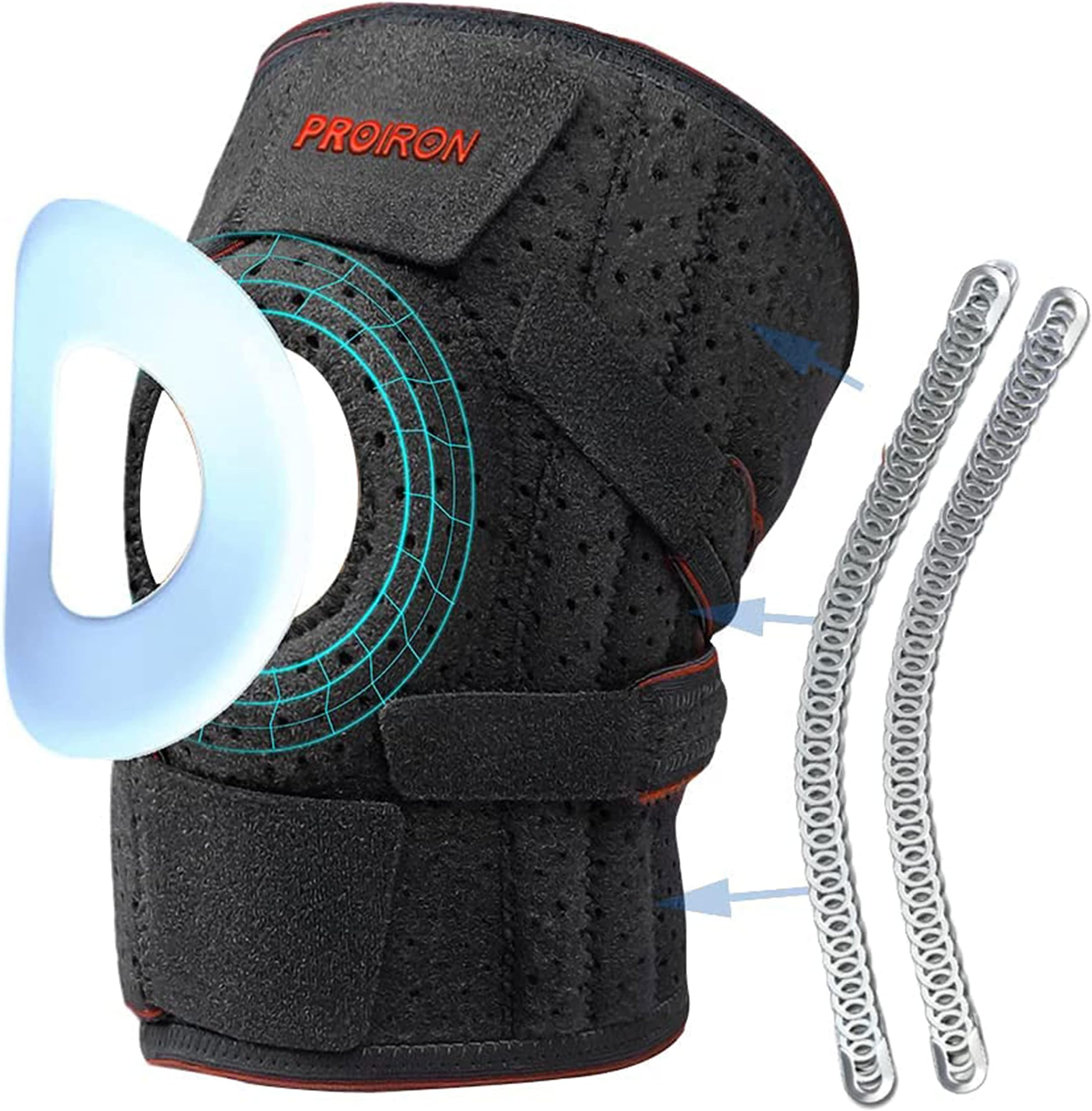 PROIRON Knee Brace Knee Compression Sleeve with Dual Side Stabilizers(4 ...