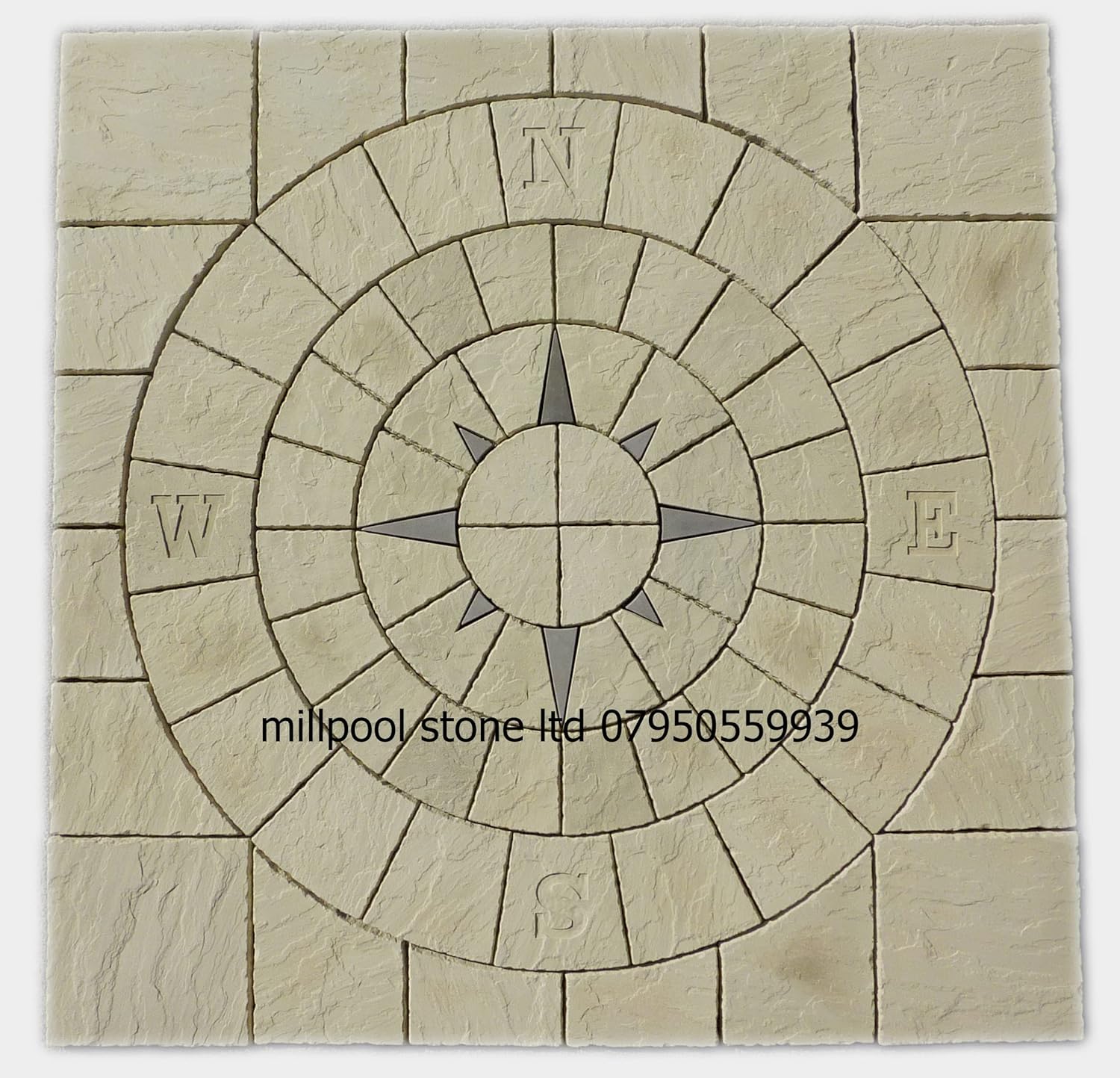 3m Nautical Compass + Square off kit Paving Stone Circle Feature Patio ...