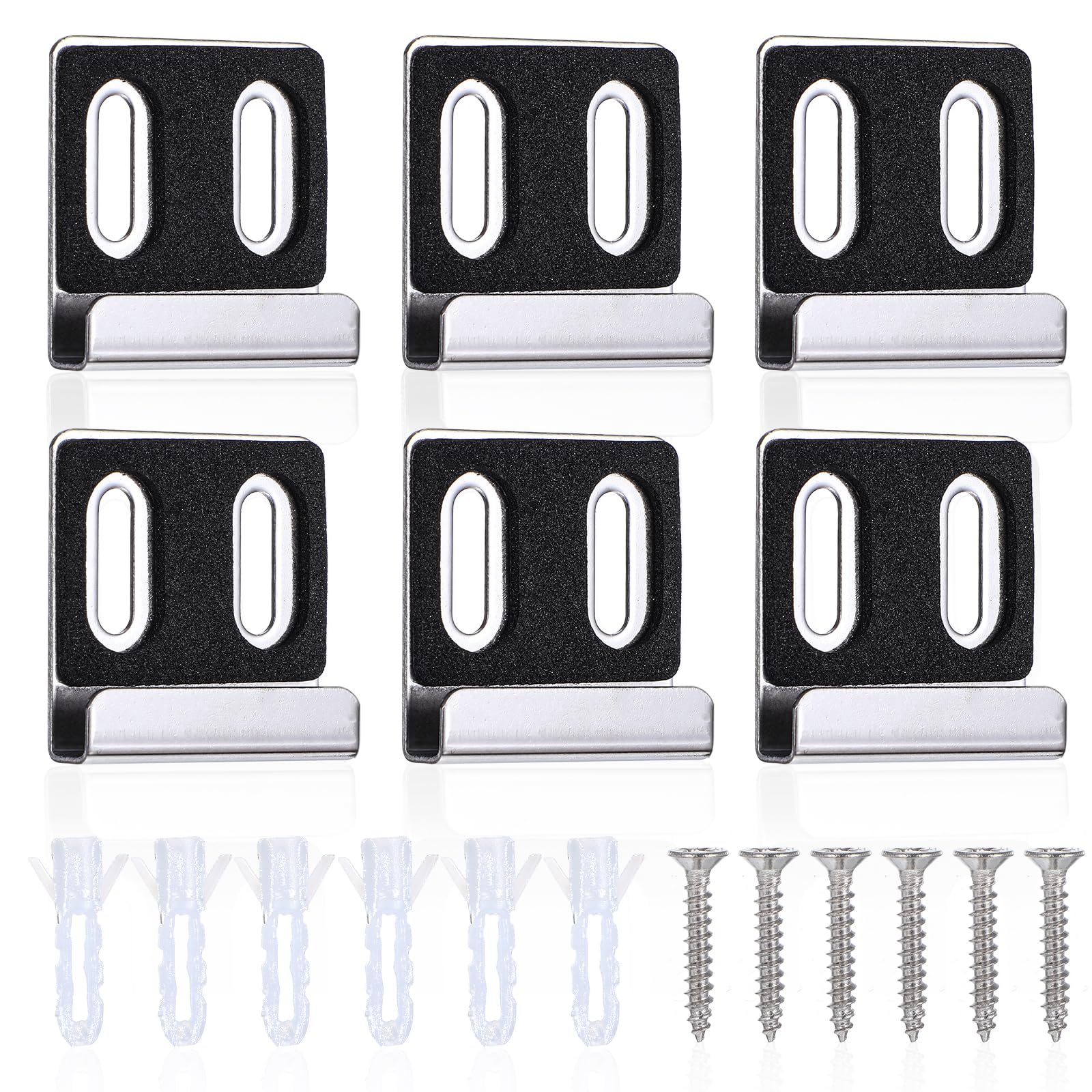 Nogeqi 6 PCS Mirror Clips for Wall Mounting, Mirror Mounting Hardware ...