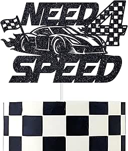 Need 4 Speed Cake Topper, Too Fast for 4 Years Old, Racing Car Theme ...
