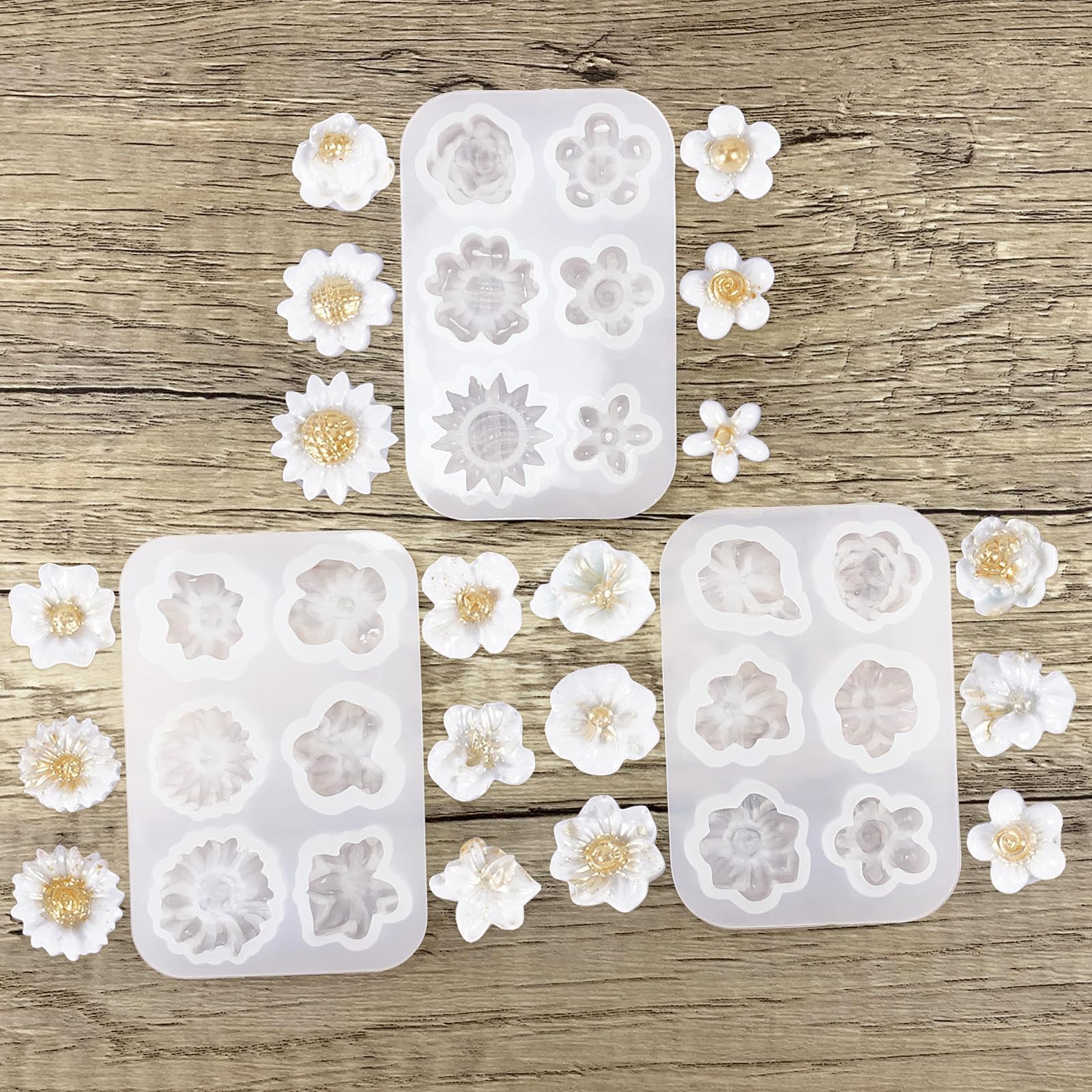 Amazon.com: PRETTYLIFE Polymer Clay Flower Molds - 3pcs Mini Daisy ...