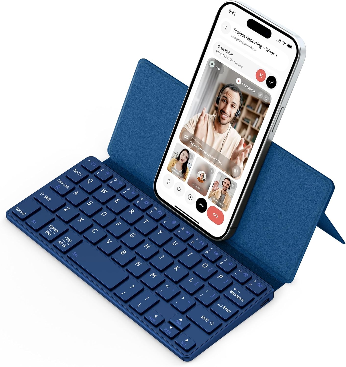 Amazon.com: CACOE Wireless Keyboard with Stand, Mini Keyboard for Cell ...