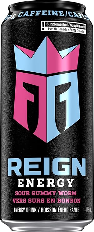 Reign Energy, Sour Gummy Worm, 473mL Cans, Pack of 12 : Amazon.ca ...