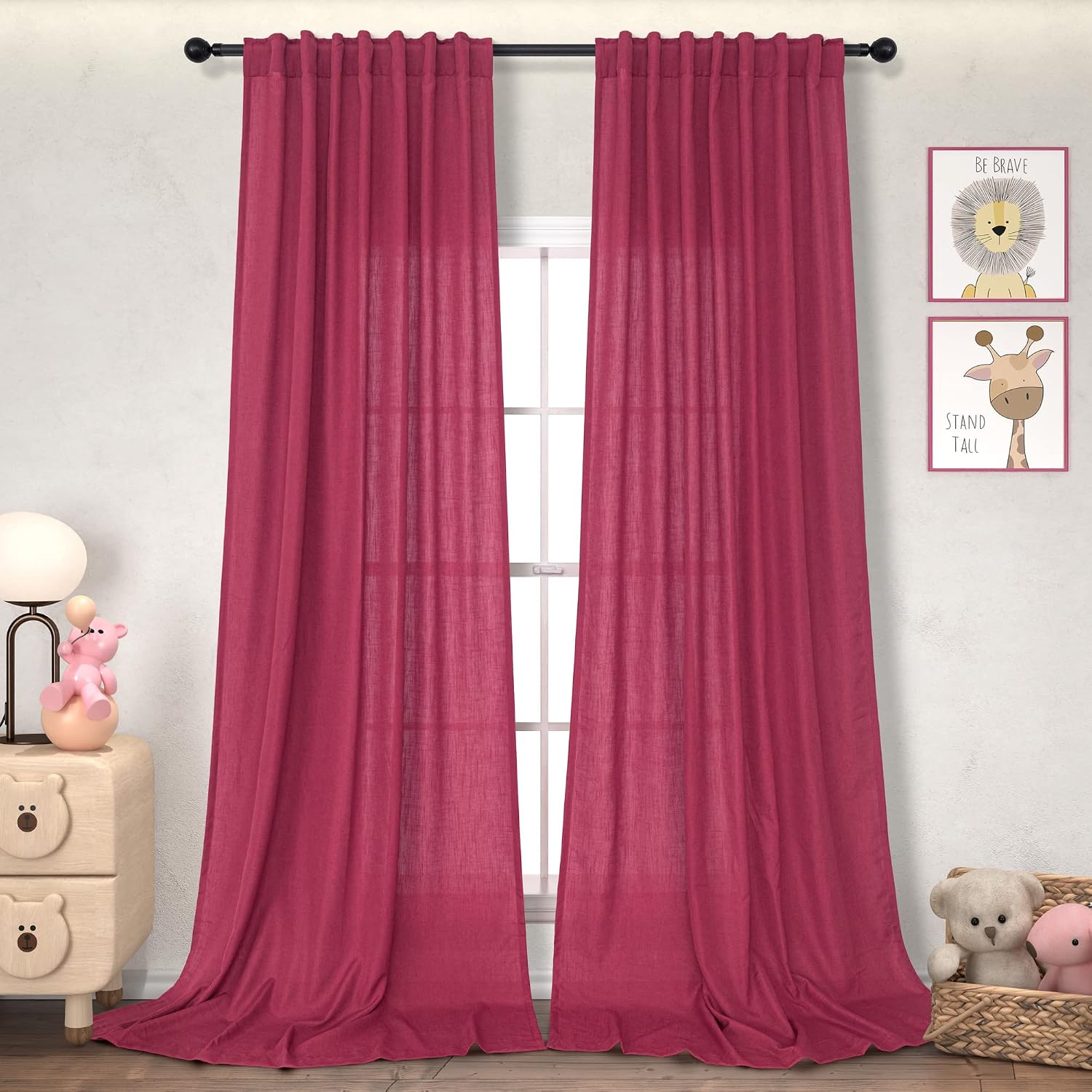 Amazon.com: Hot Pink Curtains for Living Room 84 Inch Length 2 Panels ...