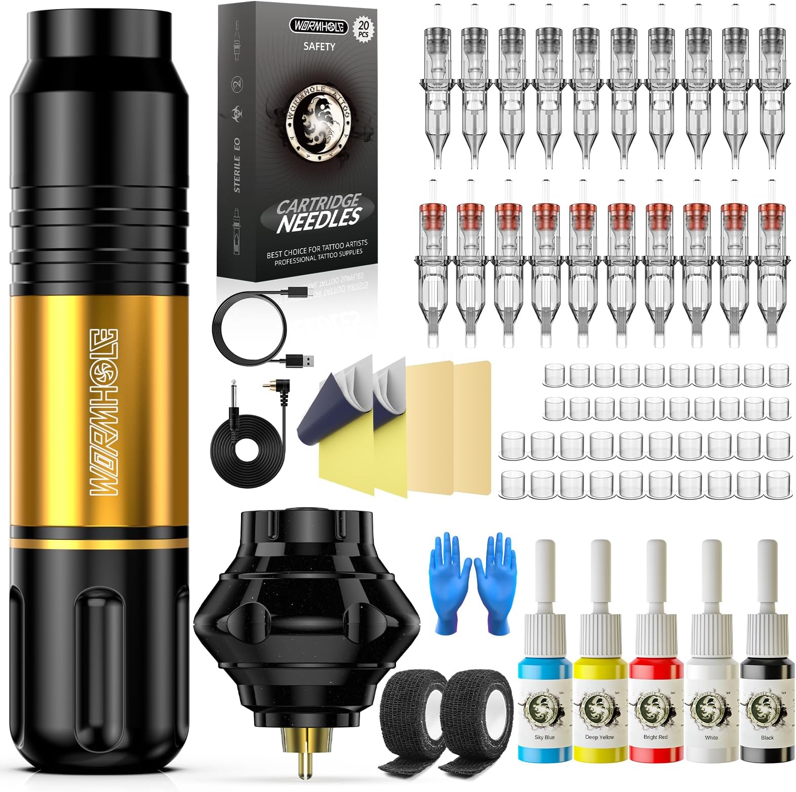 Amazon.com: Wormhole Tattoo Gun Kit Wireless Tattoo Kit Wireless Tattoo ...