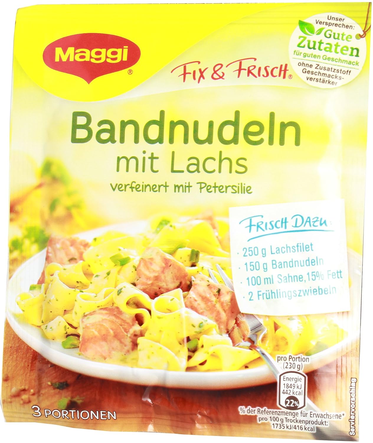Amazon.com : MAGGI fix & frisch Bandnudeln mit Lachs : Gourmet Food ...