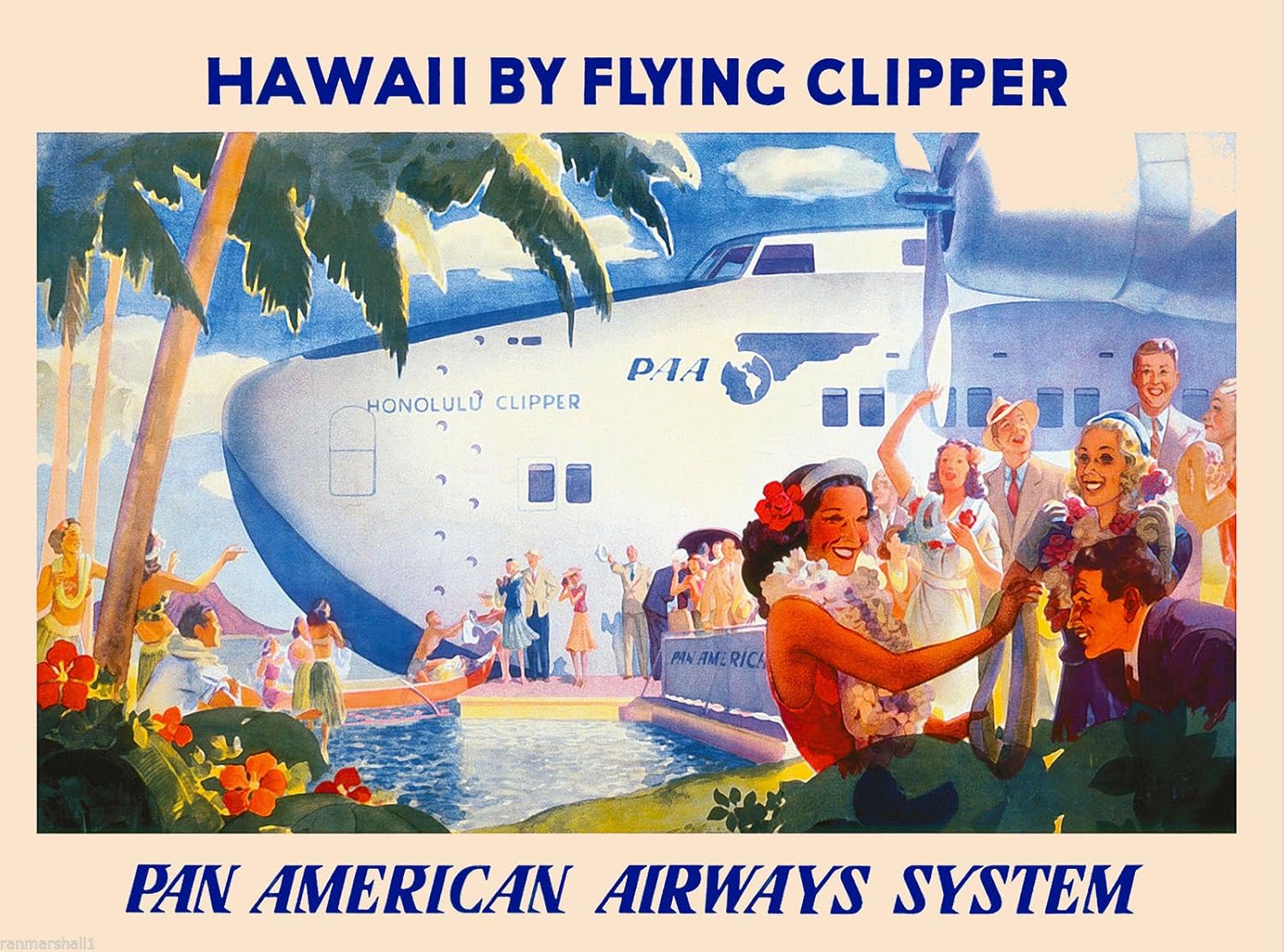 Amazon.com - Magnet 1950s Honolulu Clipper Hawaii Hawaiian Vintage U.S ...