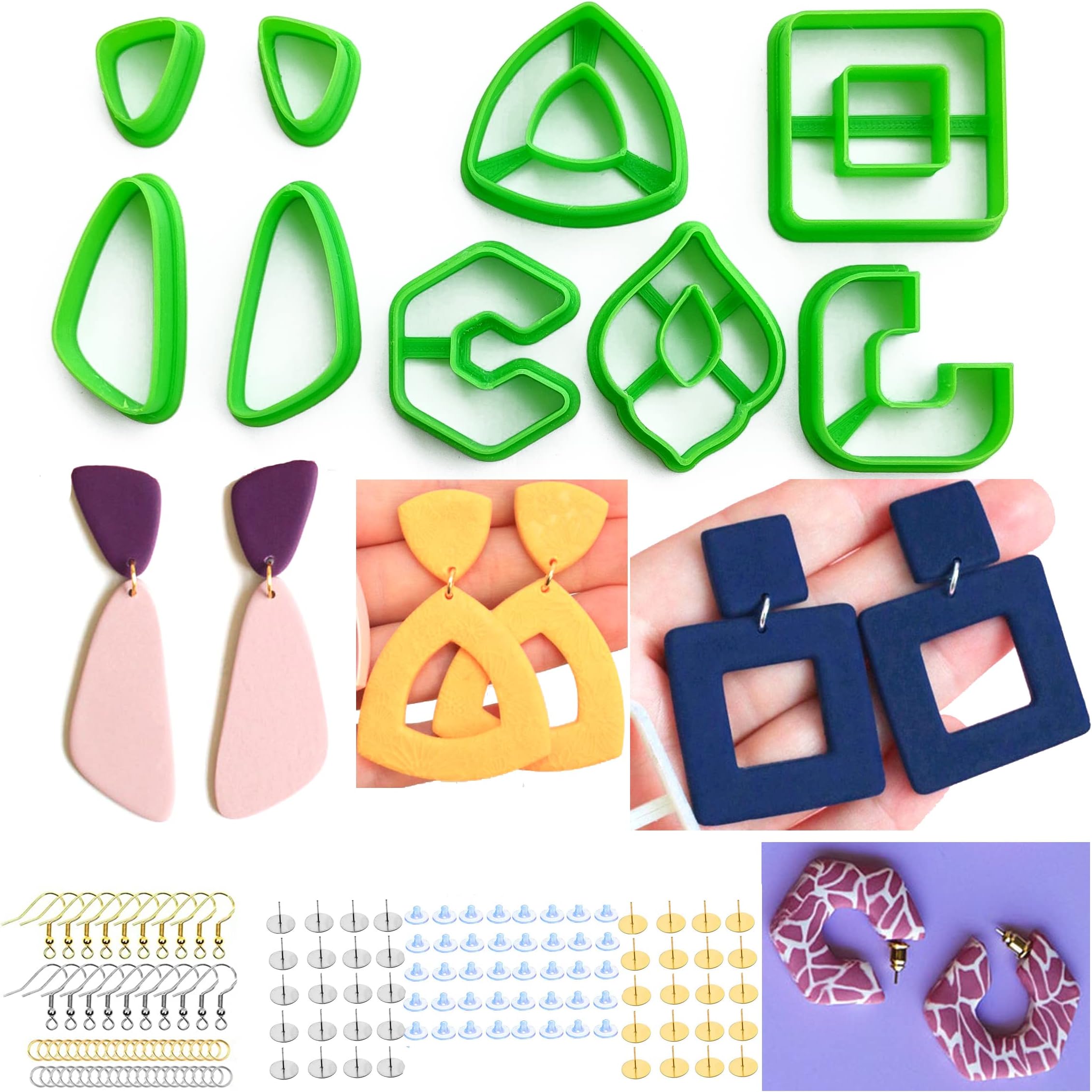LACUM Polymer Clay Cutters, Clay Earring Cutters Different Plastic ...
