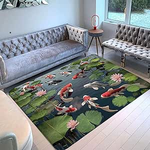 Amazon.com: B83 Koi Area Rugs for Bedroom Living Room - 4x6 ft - Lotus ...