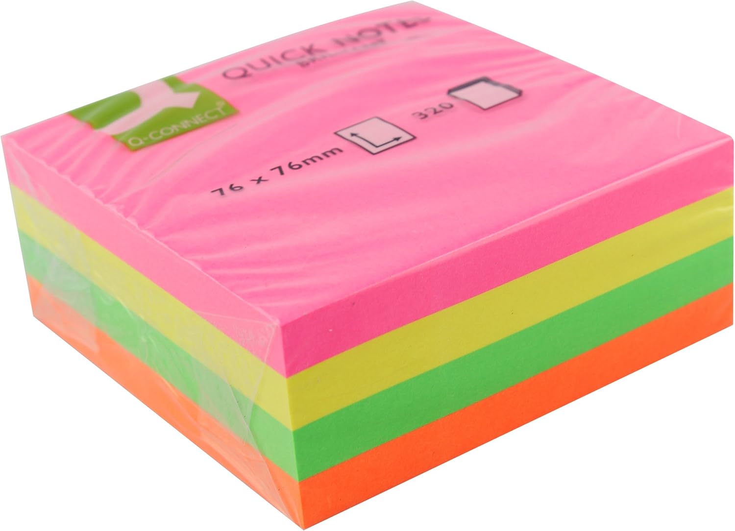 Q Connect 75x75mm Quick Note Cube - Neon : Amazon.co.uk: Stationery ...