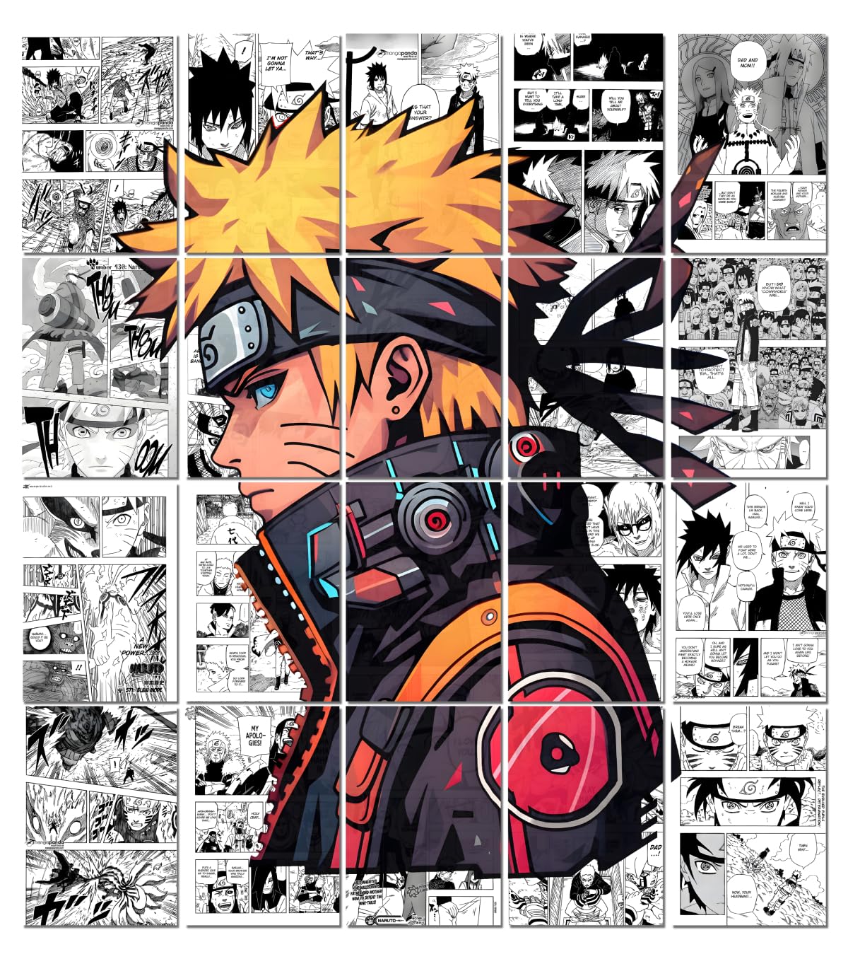 Buy Moment Prints Naruto Manga Collage Set 2 - Set of 20, 210 mm x 297 ...