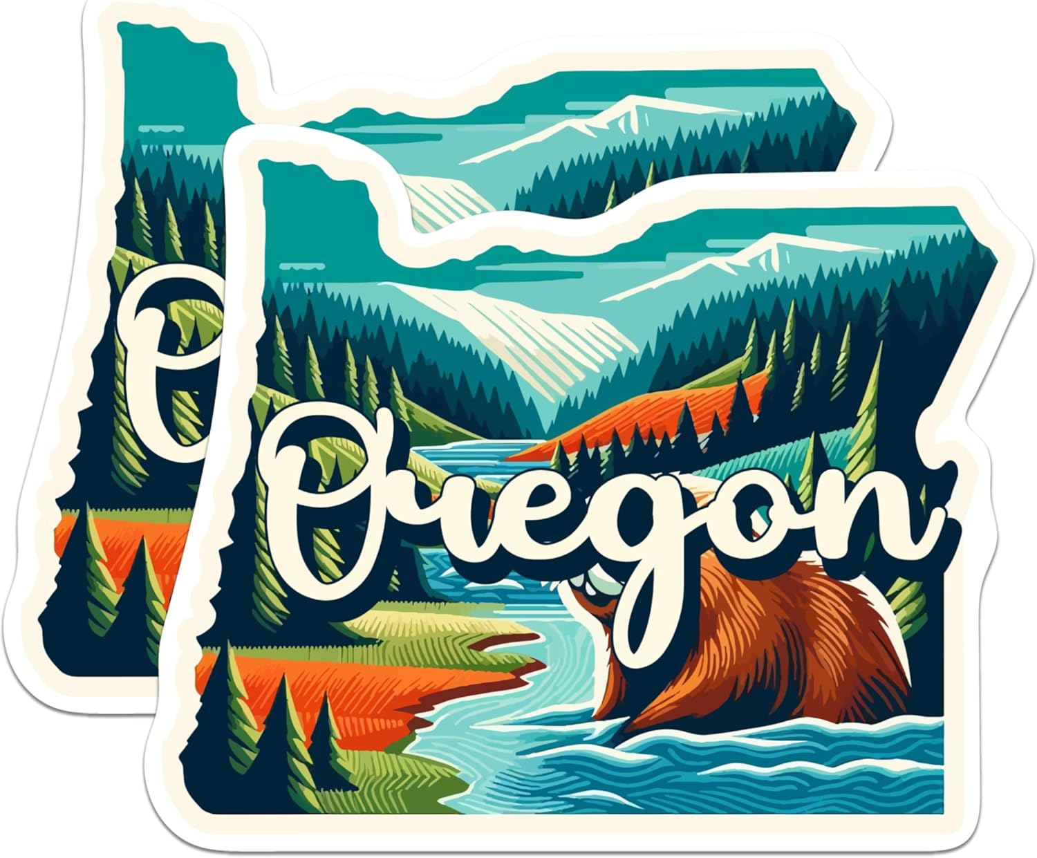 Amazon.com: (2 Pack) Oregon State Shape Magnets - OR State Magnet ...