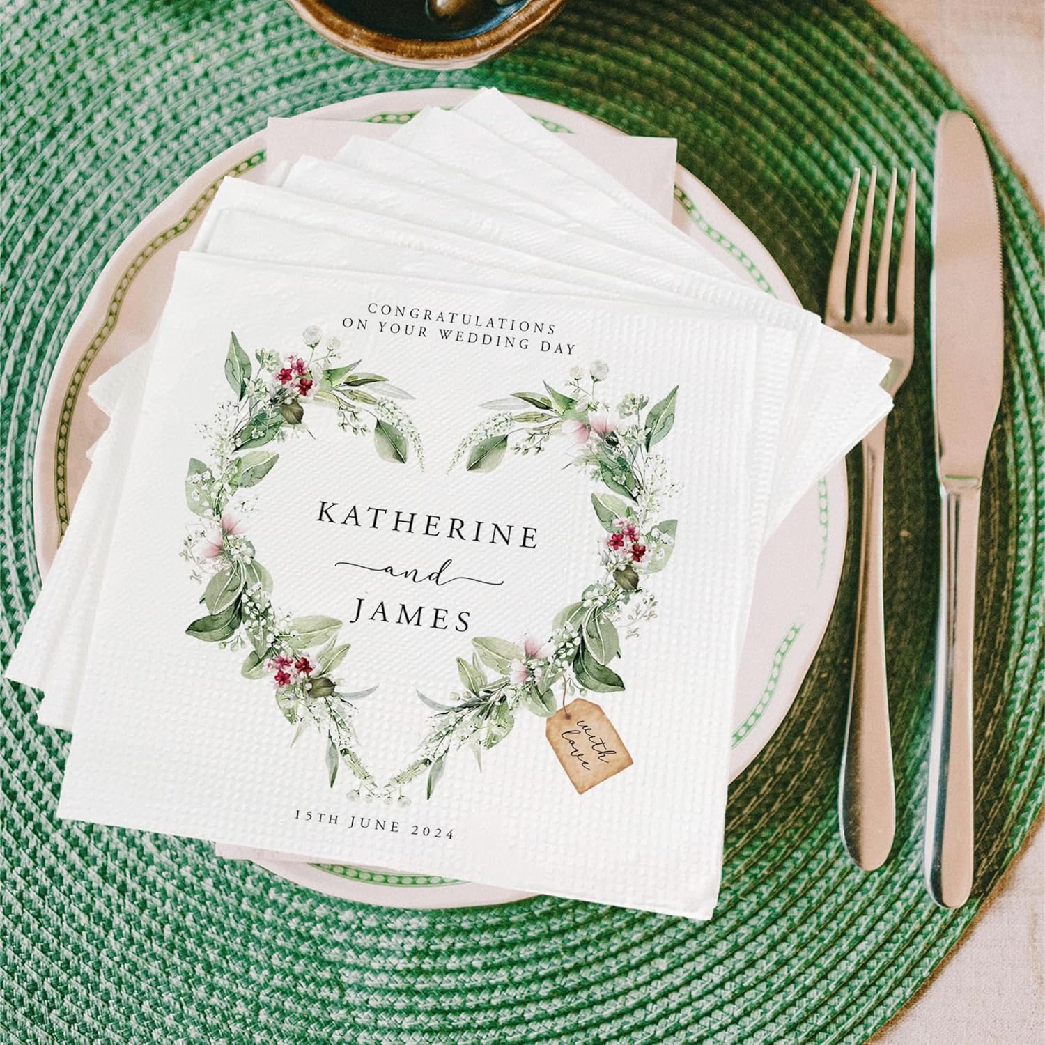 Amazon.com | Personalized Napkins For Party, Wedding Cocktail Napkins ...