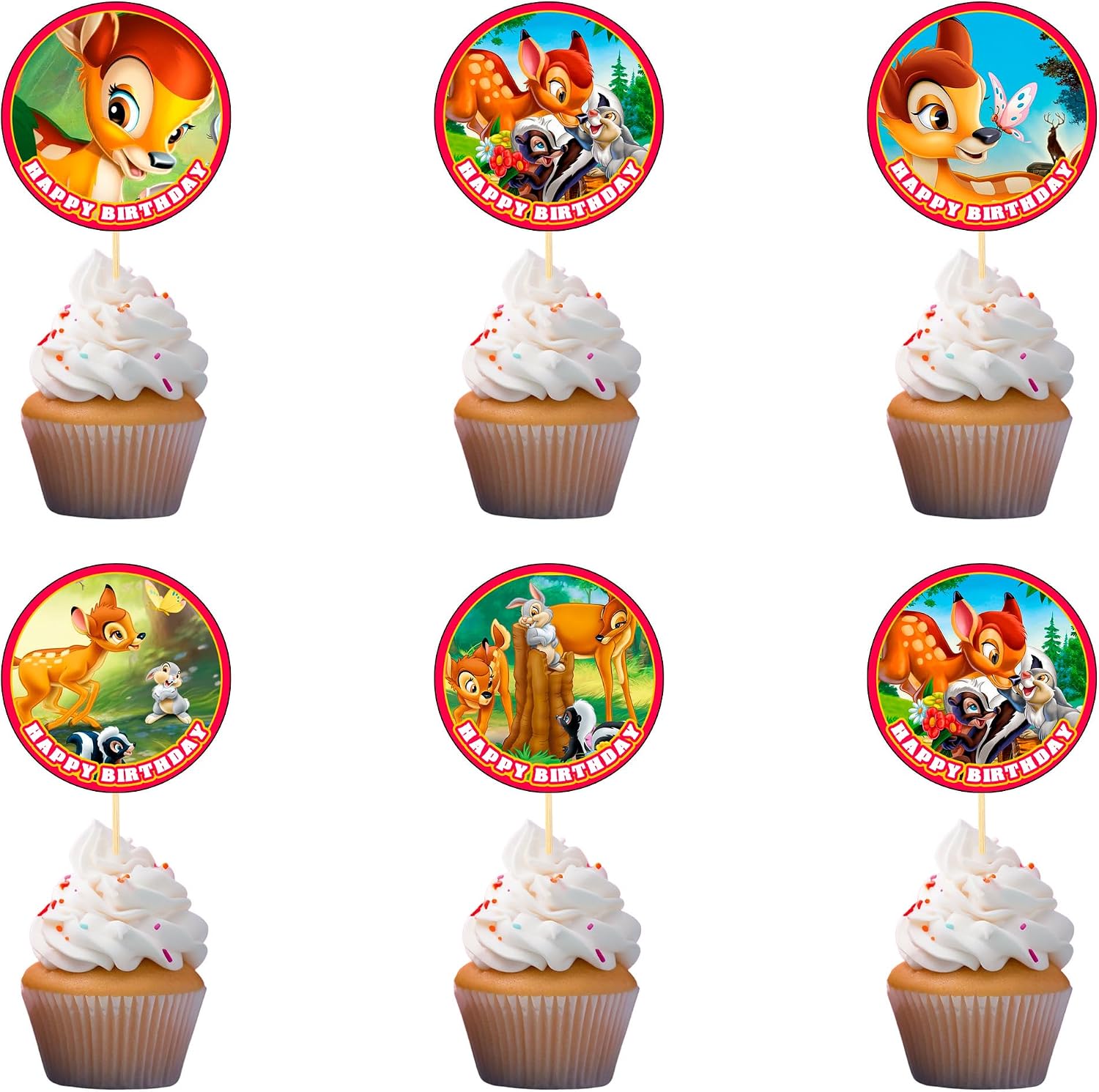 Amazon.com: 18x Little fawn Cupcake Toppers – Strong Picks Happy ...
