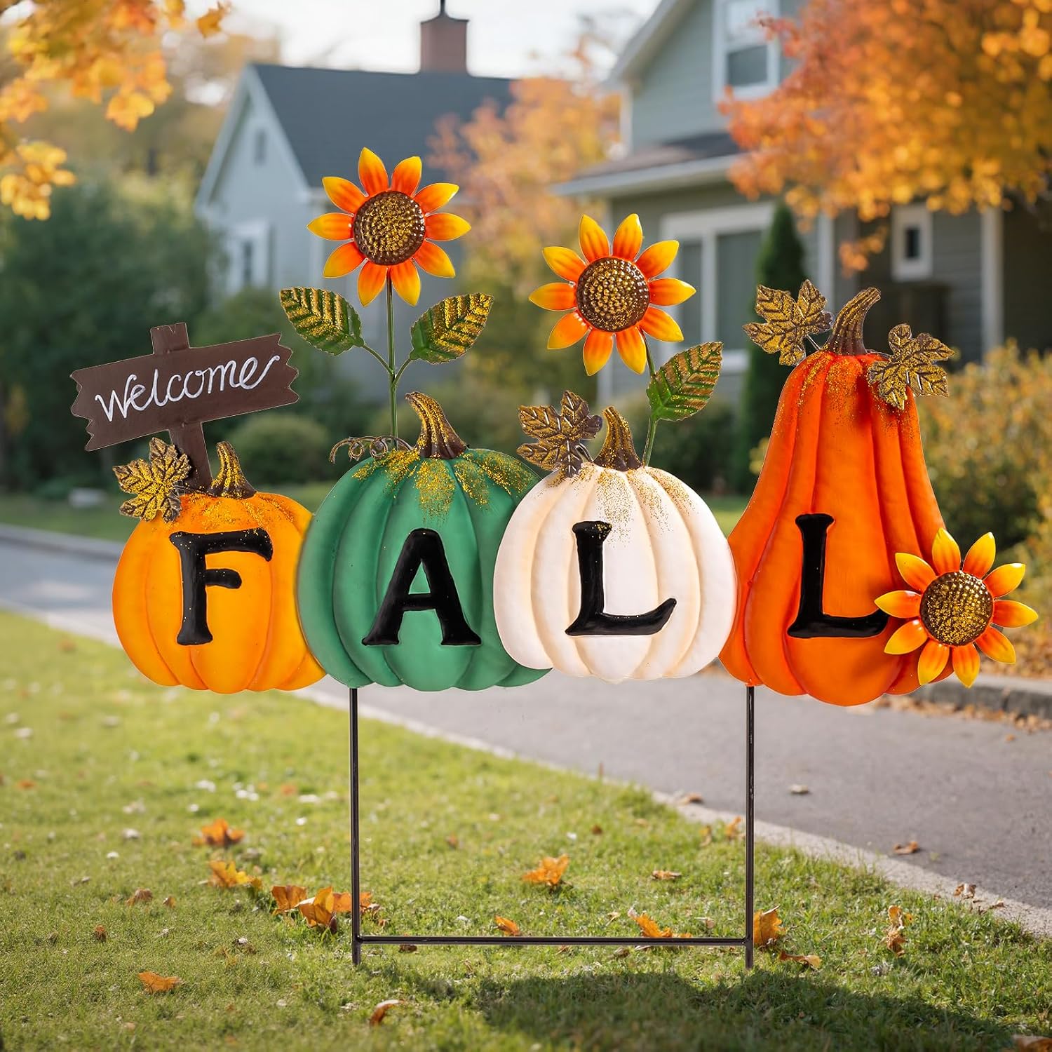 Amazon.com: Lanpn Fall Garden Stakes Decorative, Letter Fall Pumpkin ...