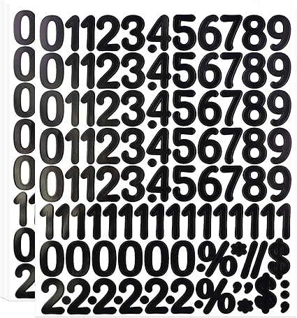 Amazon.com: 1 Inch Black Number Stickers, 864 Pieces 0-9 Self Adhesive ...