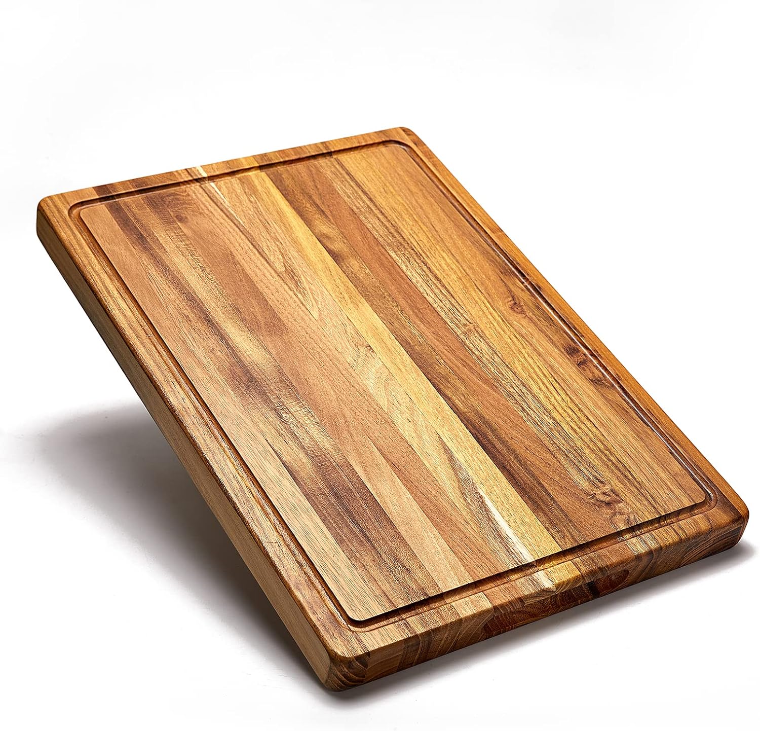Amazon.com: Large Teak Wood Cutting Board for Kitchen with Hand Grip ...