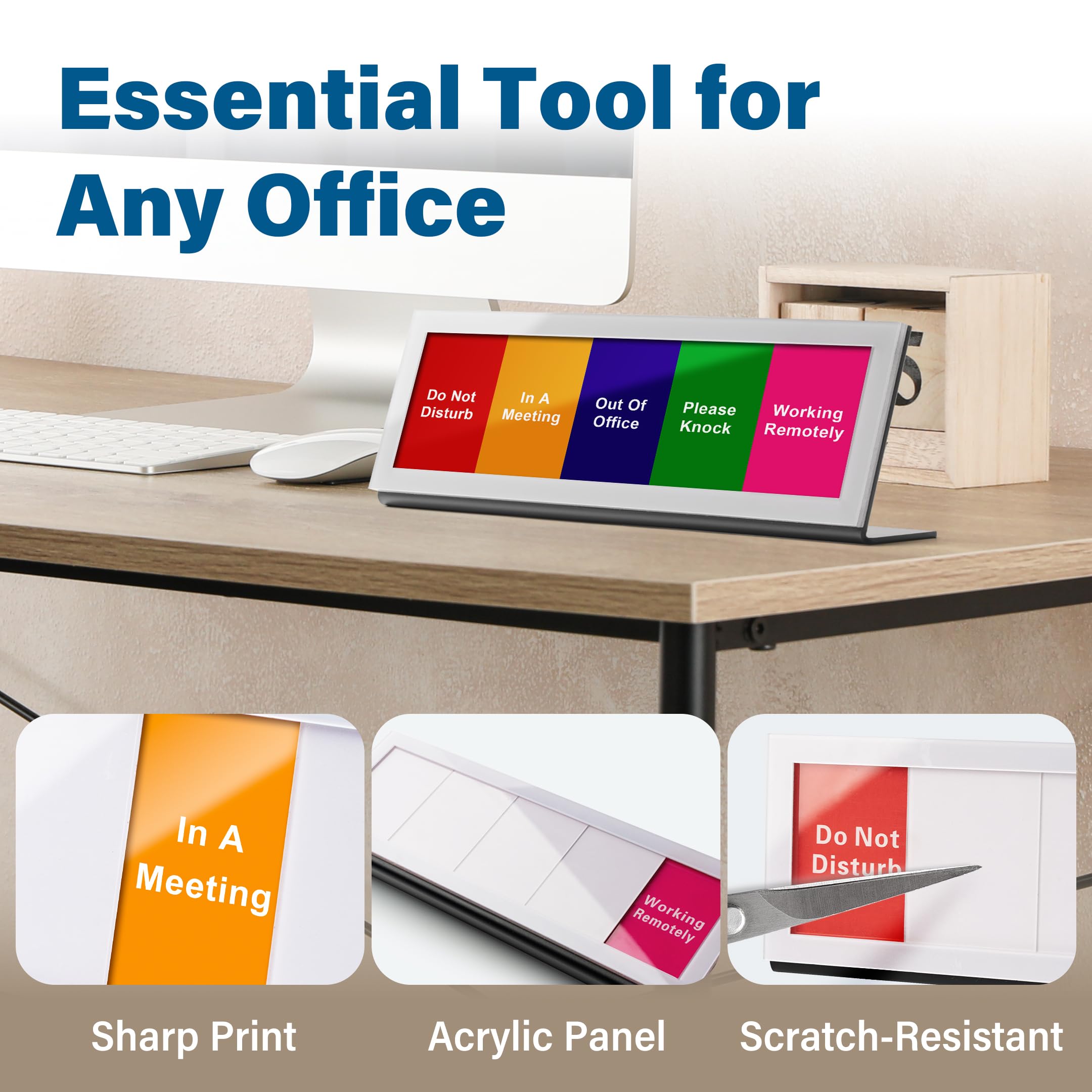 Snapklik.com : Do Not Disturb Desk Sign, 5 Option Status Indicator ...
