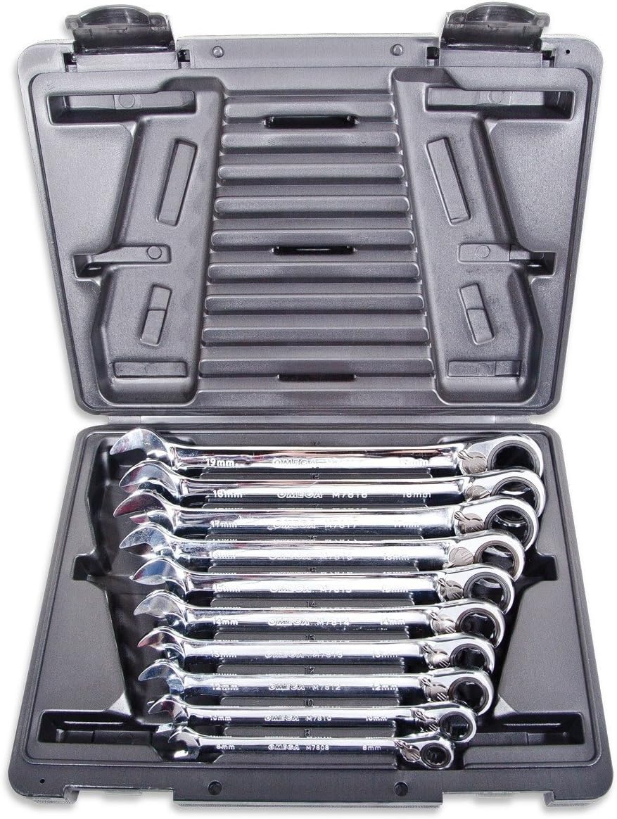 Omega Mechanix M2140 Reversible ratcheting wrench set - 10 pieces - 8 ...