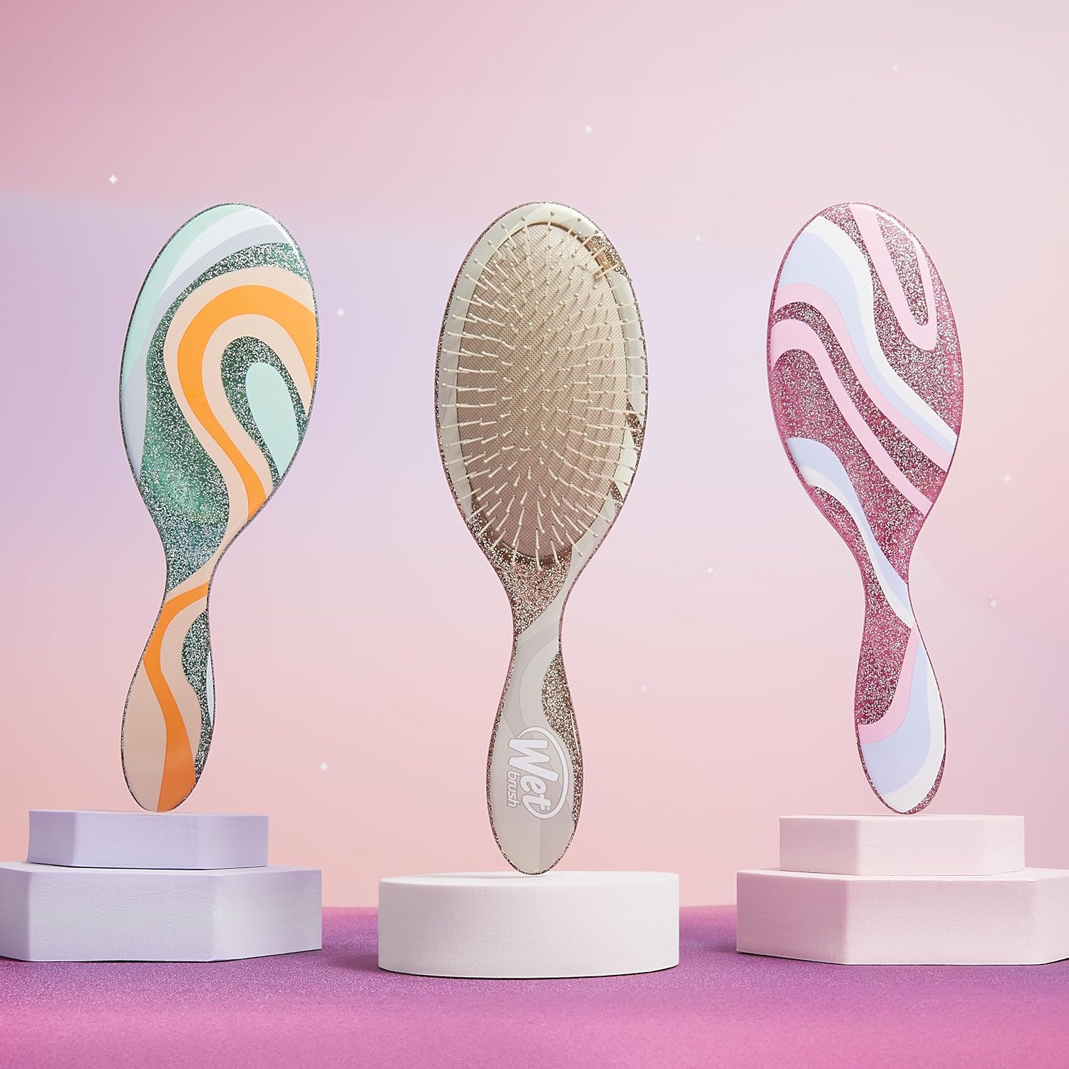 Wet Brush Original Detangler Hair Brush, Green (Glitter Vortex) - Ultra ...