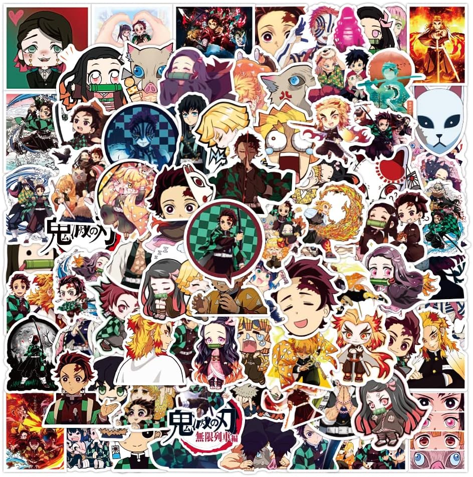 100 PCS Demon Slayer: Kimetsu no Yaiba Stickers for Water Bottle ...