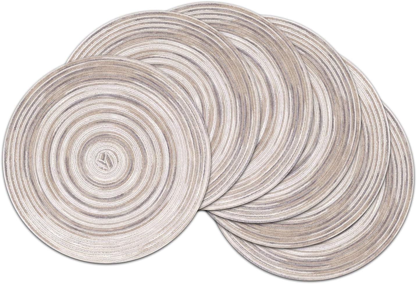 Lot de 6 Sets de Table Ronds Tissés, Style Imprimé Bohème Lavable ...
