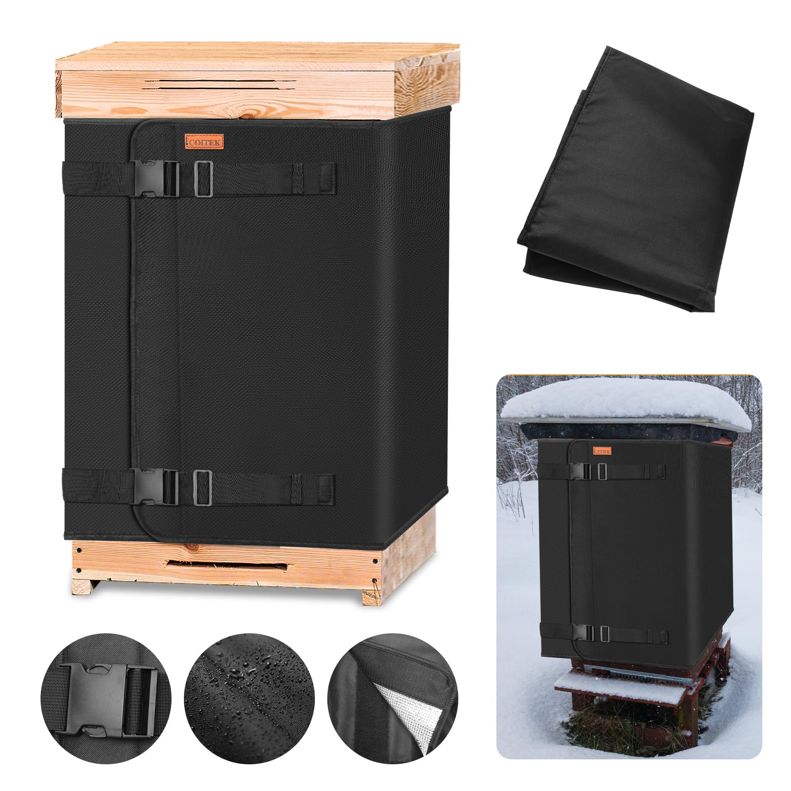 Amazon.com: 600D Adjustable Winter Bee Hive Wrap,8/10 Frame Heavy Duty ...