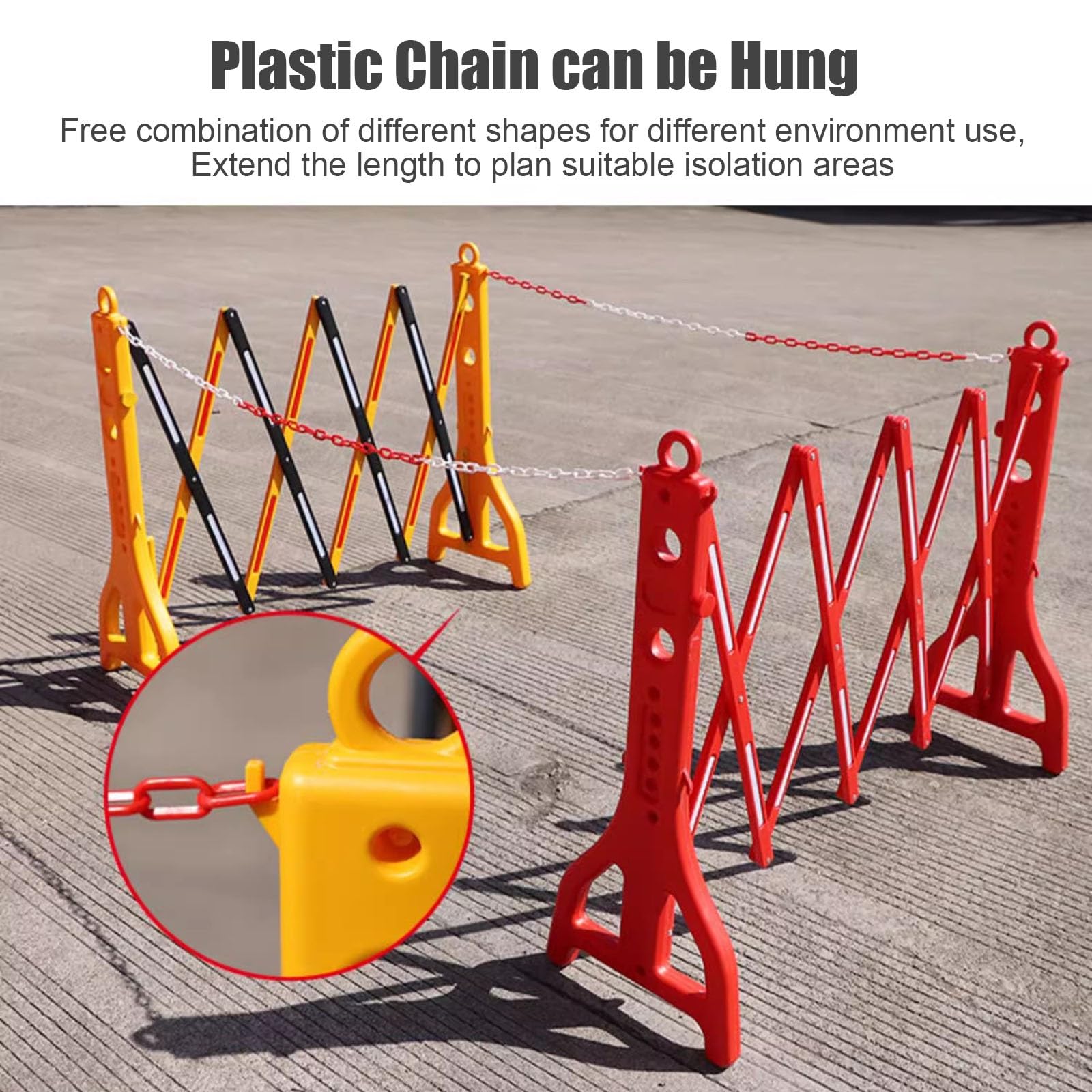 Mobile Security Barriers Portable Mobile Safety Barrier, Plastic, 13