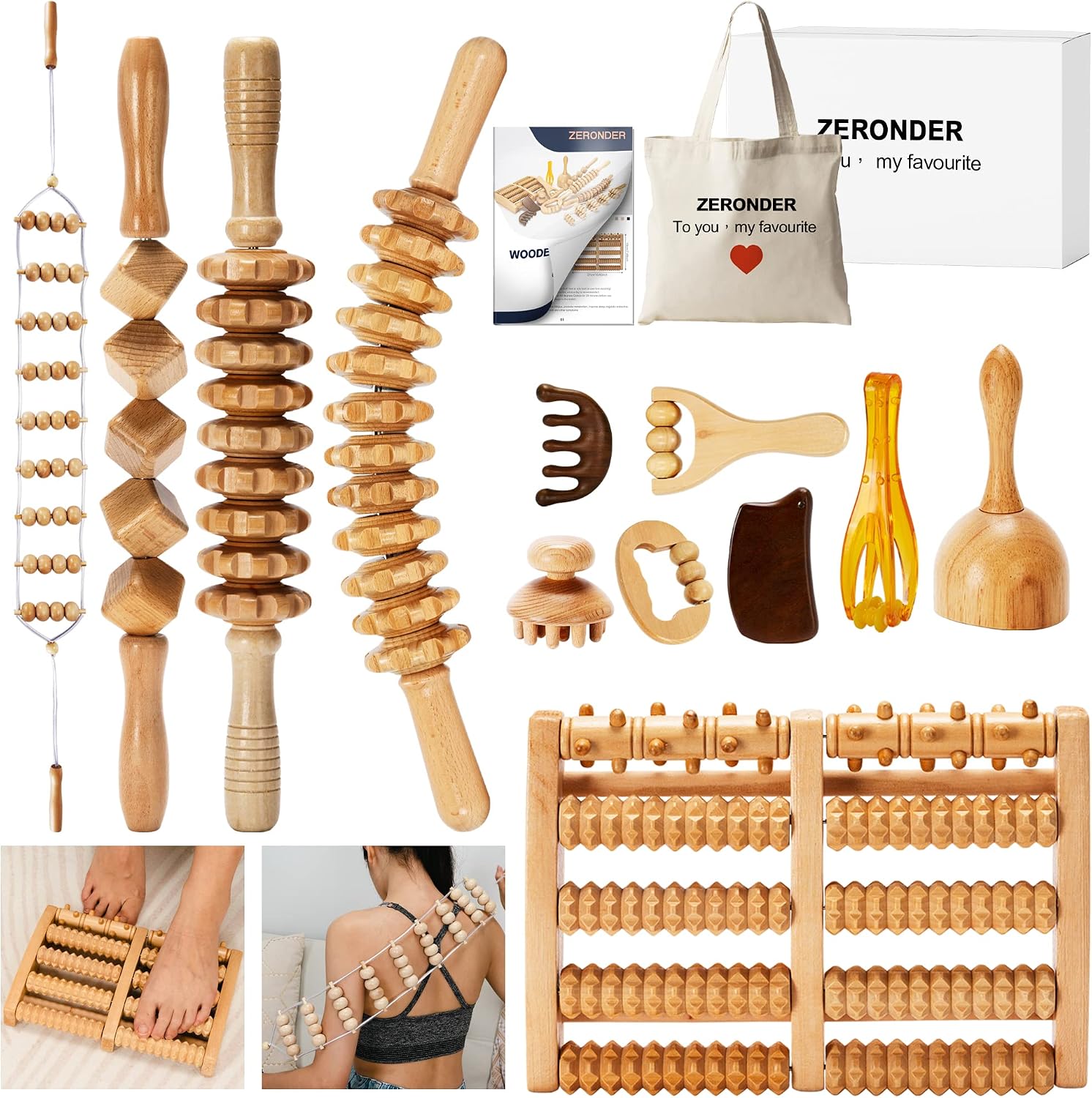 Amazon.com: 12-in-1 Professional Wood Therapy Massage Tools ...