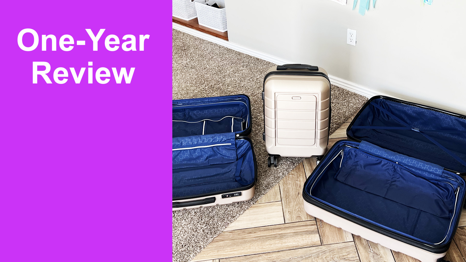 Watch Champagne SHOWKOO 3 Piece Luggage Set | 1-Year Review on Amazon Live
