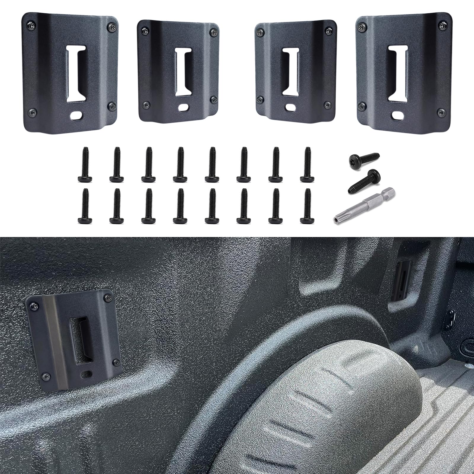 Amazon.com: 4 Pack Truck Bed Tie Down Anchor Boxlink E Port Bracket ...
