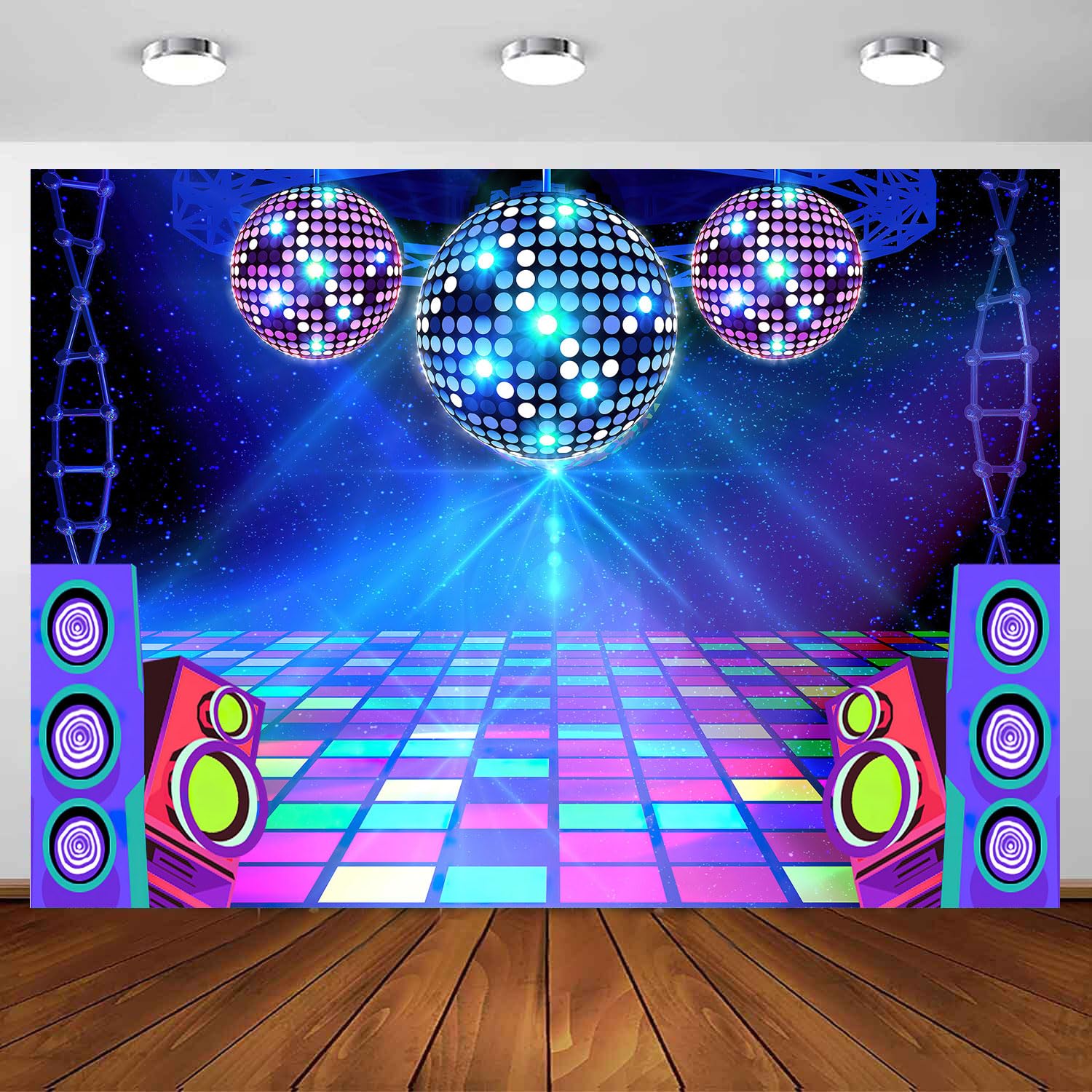 Amazon.com : Disco Backdrop 7 x 5 ft Retro Glow Party 70s 80s 90s Theme ...