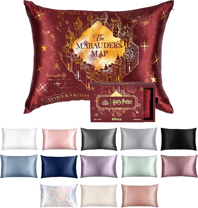 Amazon.com: Blissy Silk Pillowcase - 100% Pure Mulberry Silk - 22 Momme ...