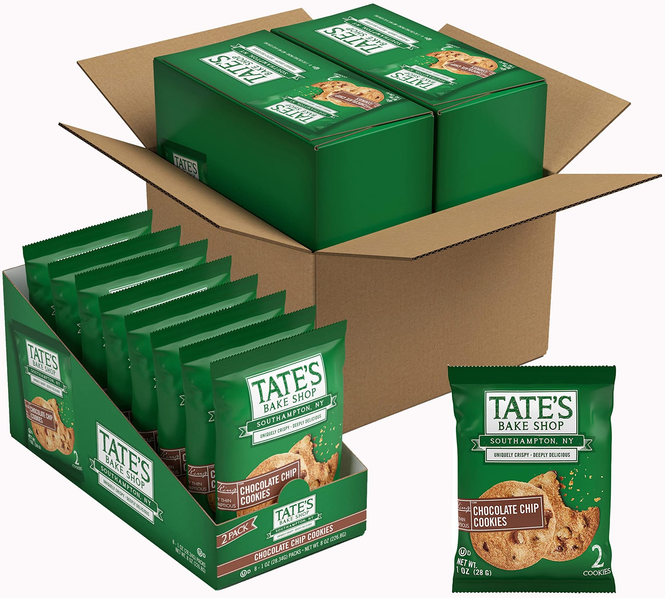Amazon.com: Tate's Bake Shop Tiny Chocolate Chip Cookies, 24 - 1 oz ...