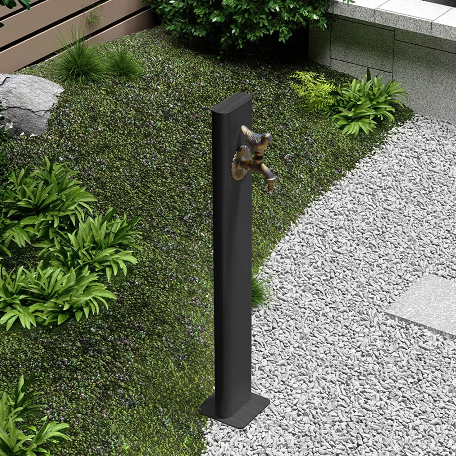 Amazon.com: Outdoor Faucet Column Floor Mount, Stainless Steel ...