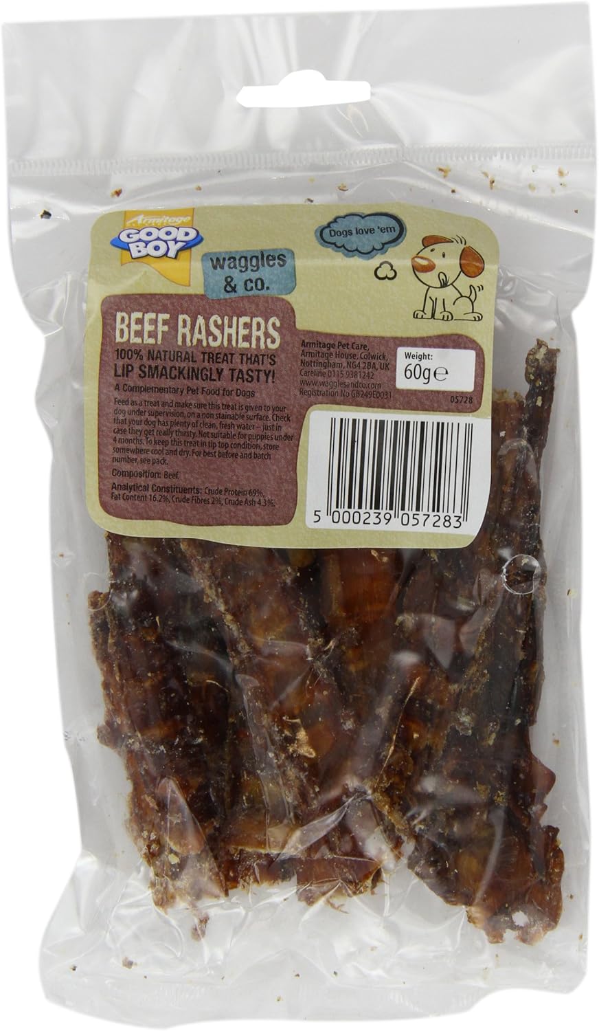 Goodboy Beef Rashers 60 g (Pack of 5) : Amazon.co.uk: Pet Supplies