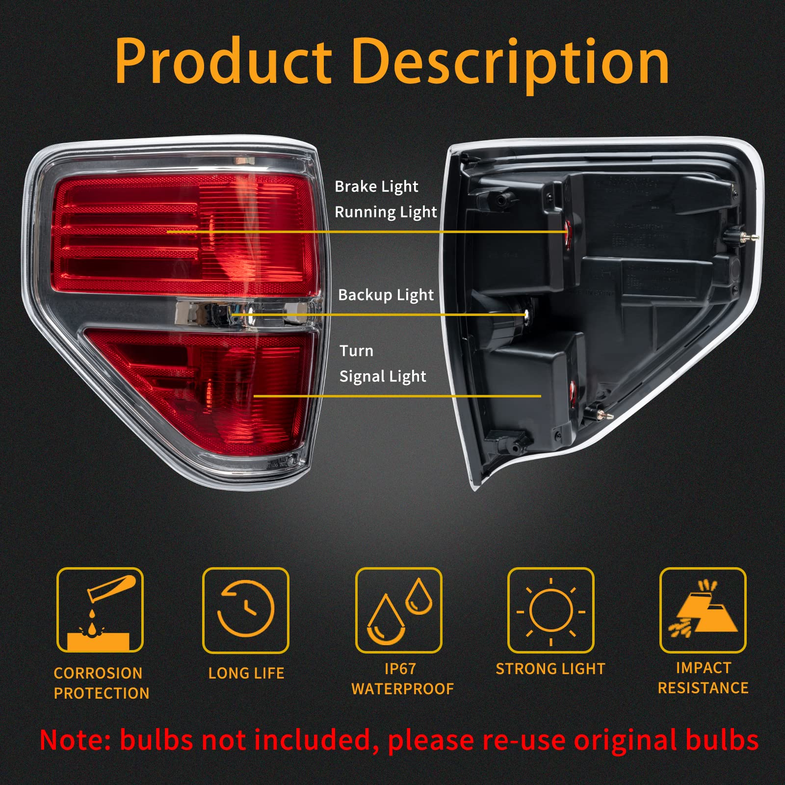 Snapklik.com : Passenger And Driver Side Rear Tail Light Assembly ...