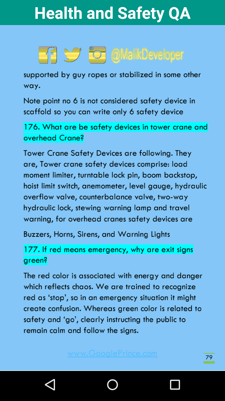 Safety IOSH-NEBOSH-OSHA Questions and Answers - App on the Amazon Appstore