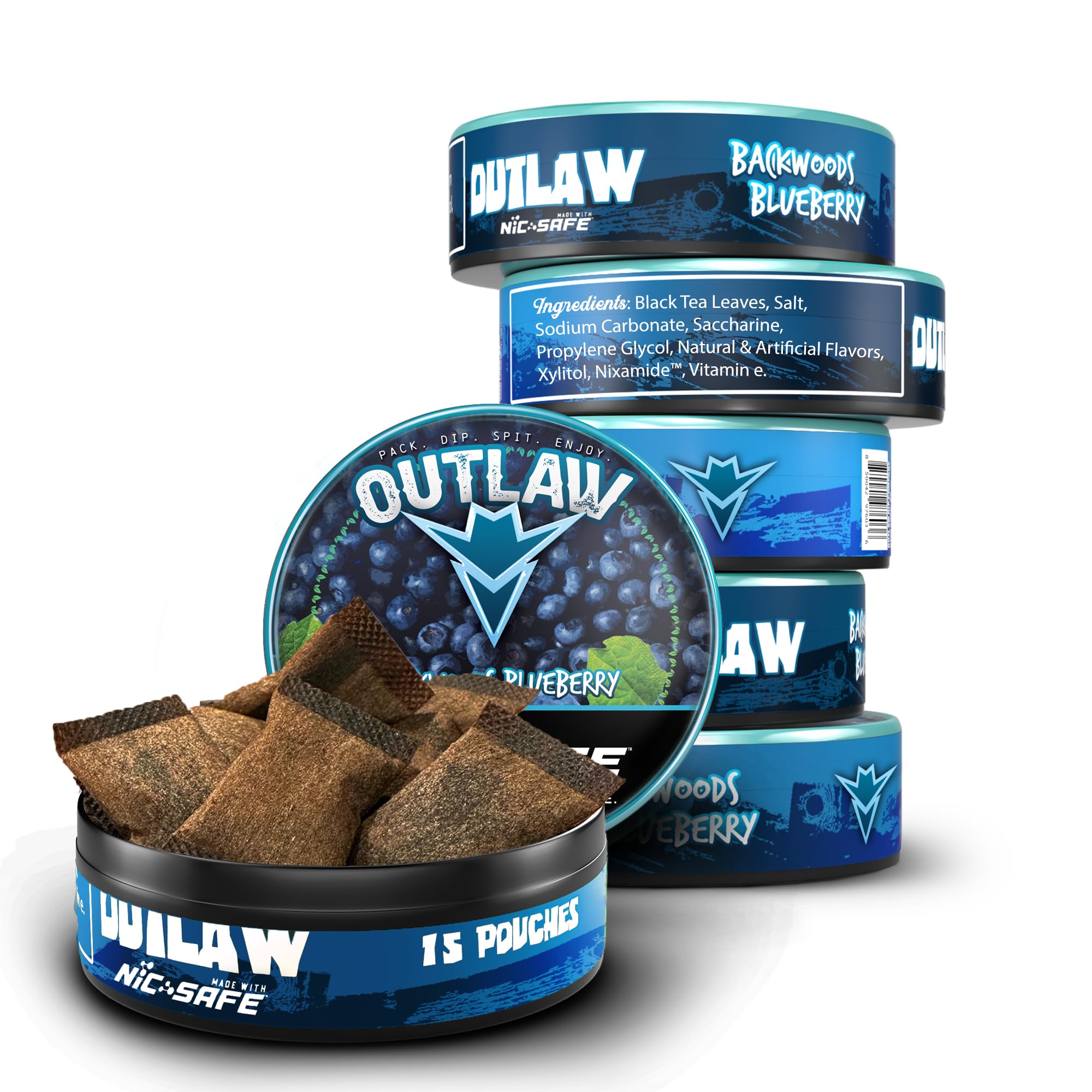 Amazon.com : Outlaw Backwoods Blueberry NiC-Safe™ Pouches - 6 Pack ...