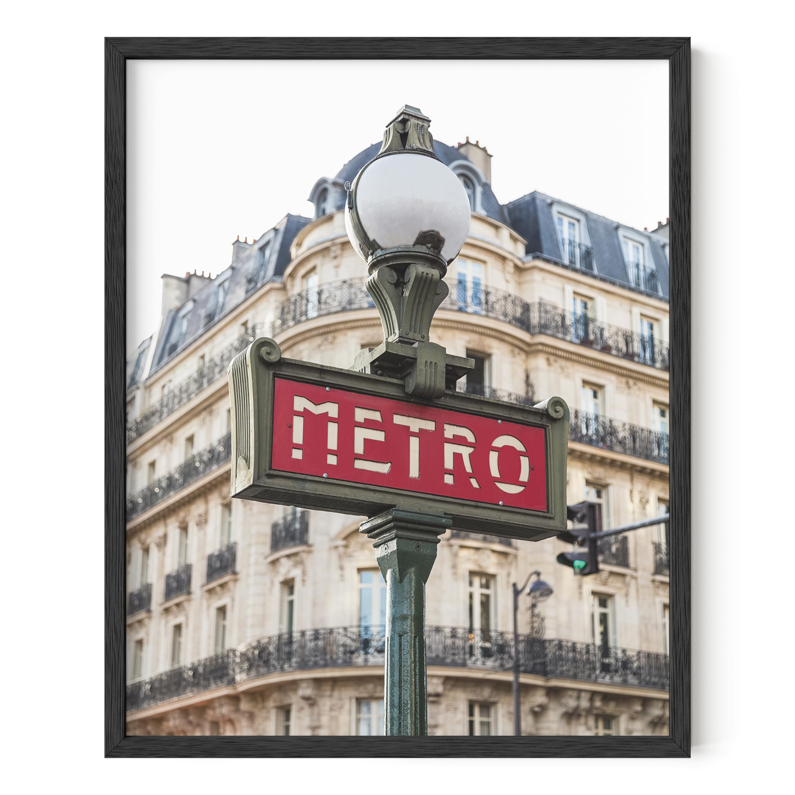 Amazon.com: HAUS AND HUES Paris Red Metro Sign Wall Art - Paris Metro ...