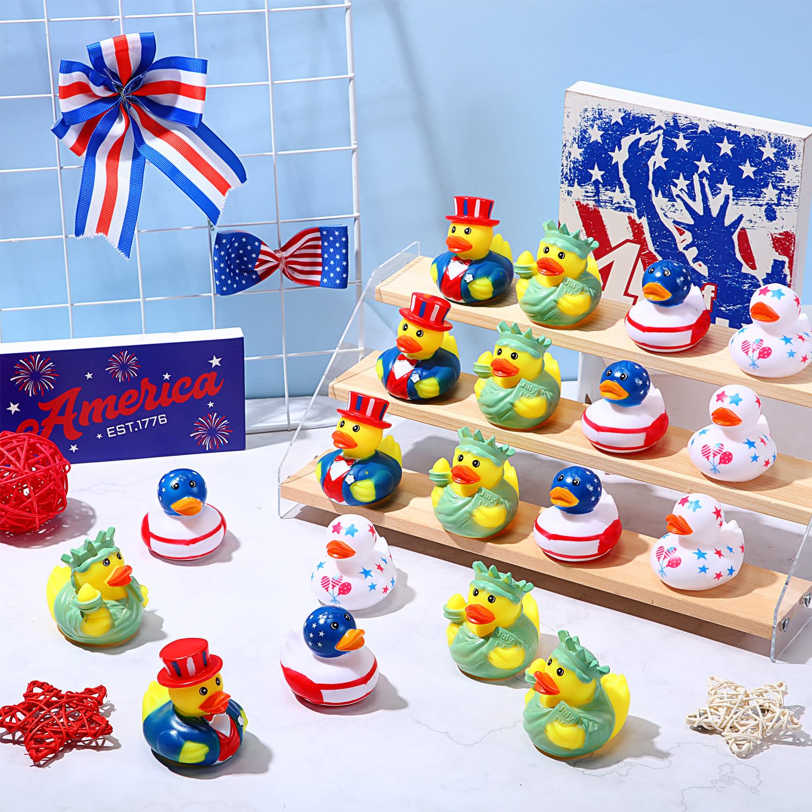 Snapklik.com : Jerify 72 Pcs 2 Inch Patriotic Rubber Ducks Summer Small ...