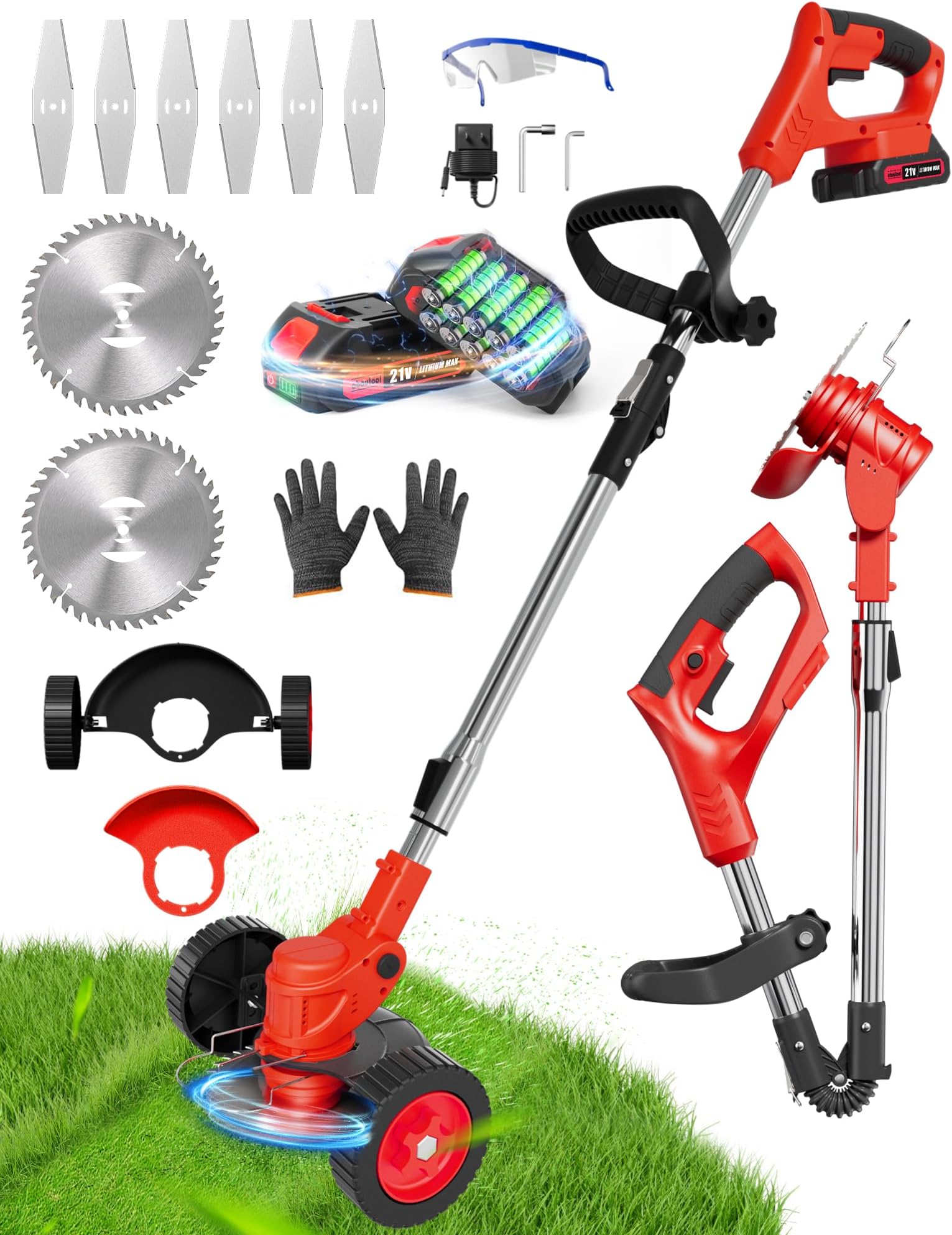 Amazon.com : Electric Weed Wacker Eater Battery Powered, Cordless Weed ...