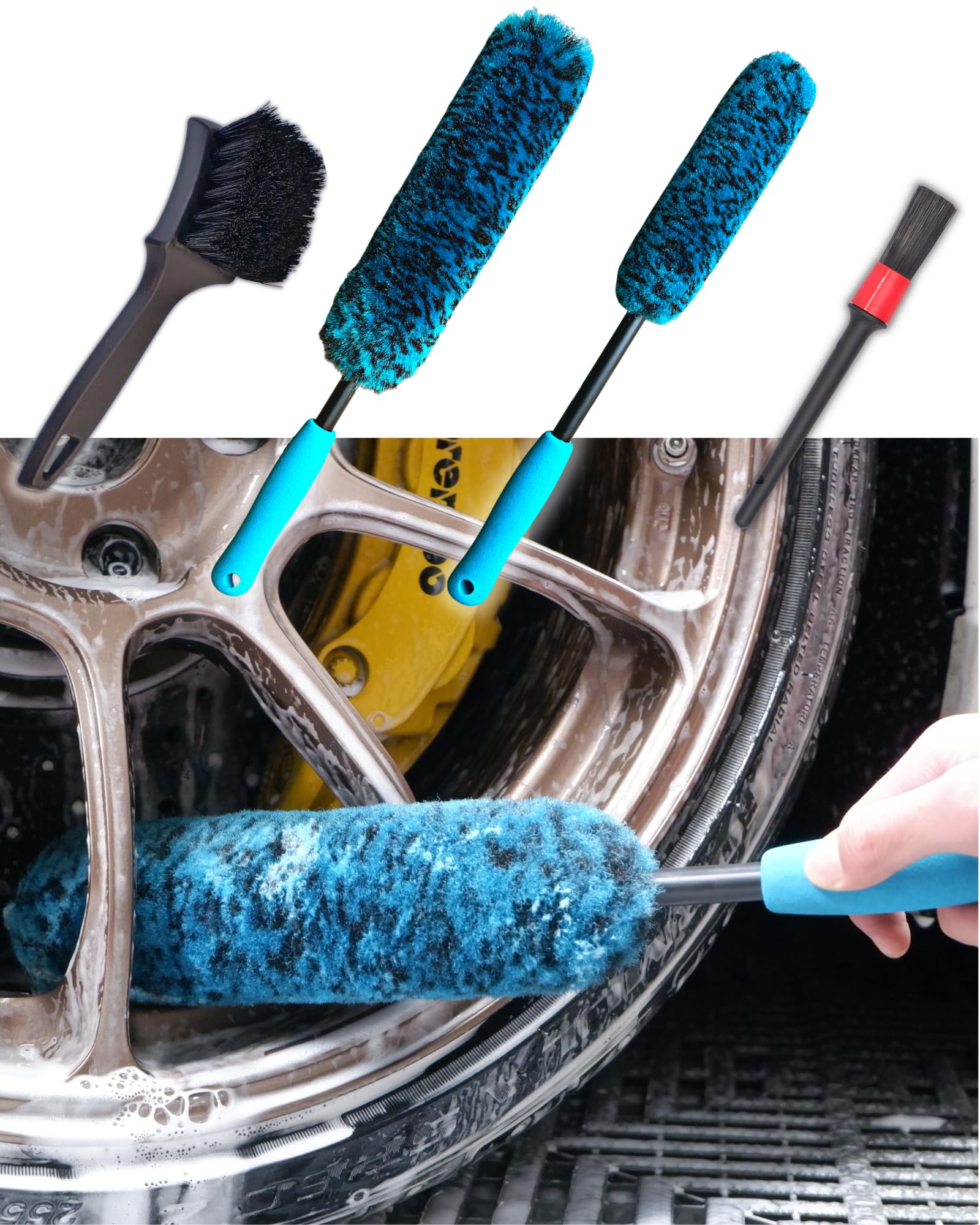 Amazon.com: oesee PRO Choice 4 Pack Long Handle Wheel Brush Kit for ...