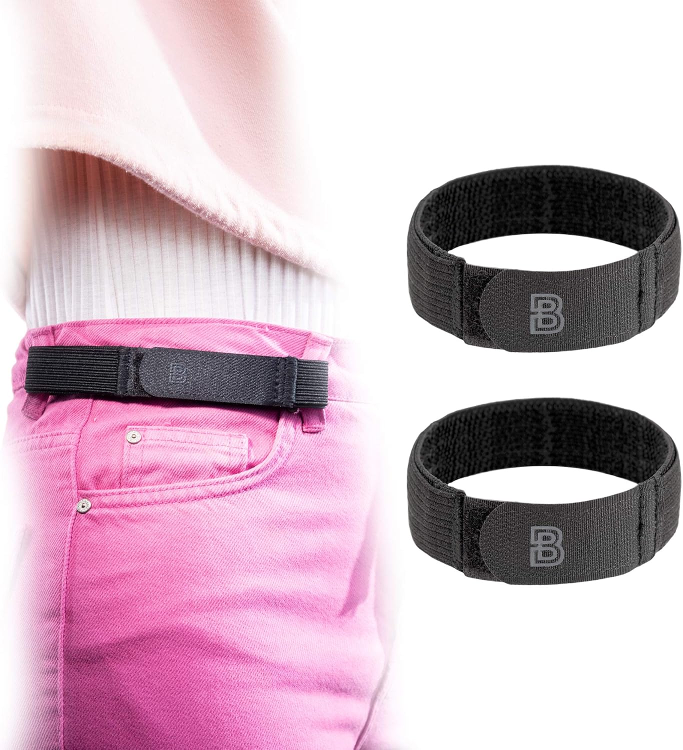 BeltBro Women's 2 Small No Buckle Elastic Belt — Fits 1 Inch Belt Loops ...