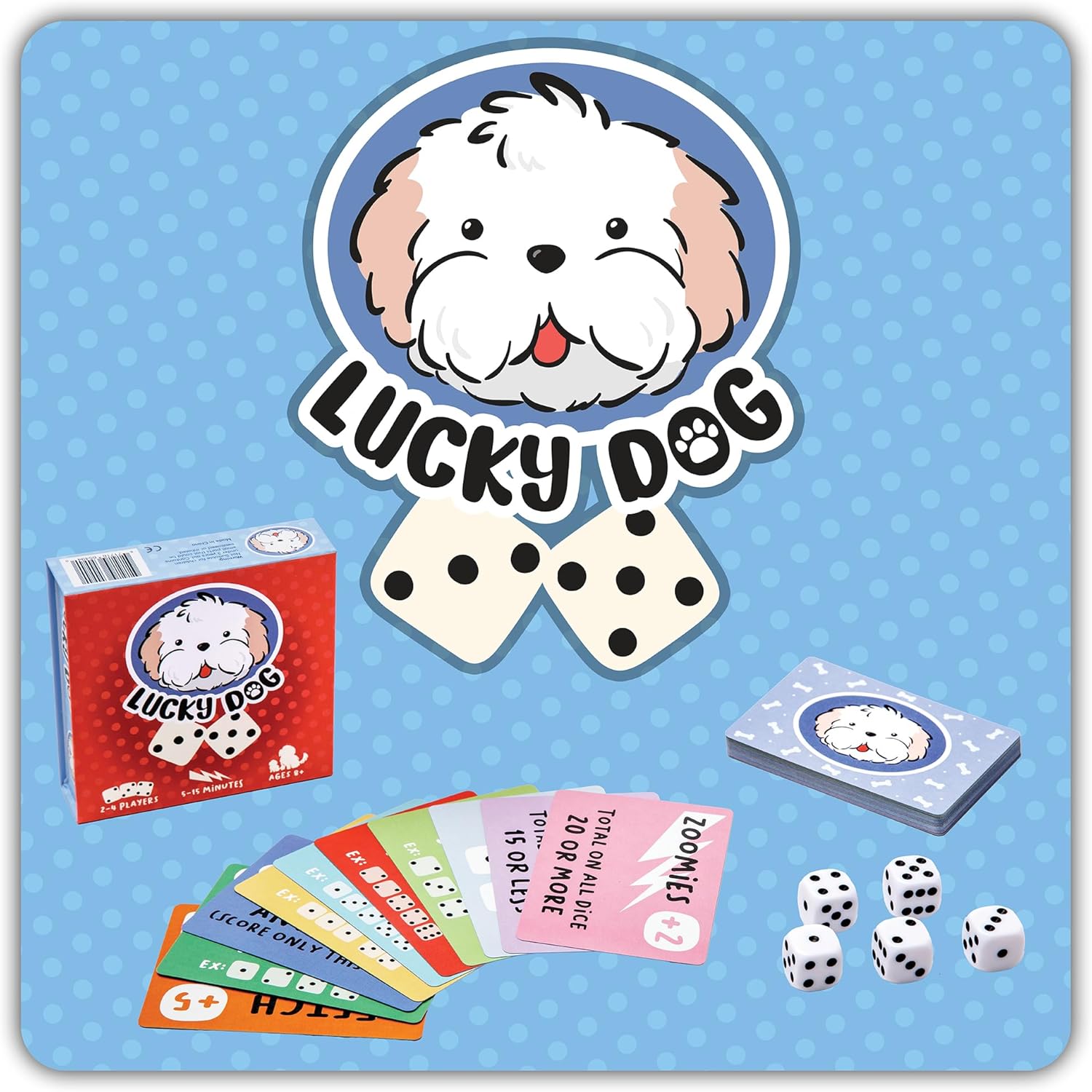 Amazon.com: Lucky Dog Dice Game - Dice Games for Adults, Families, Kids ...