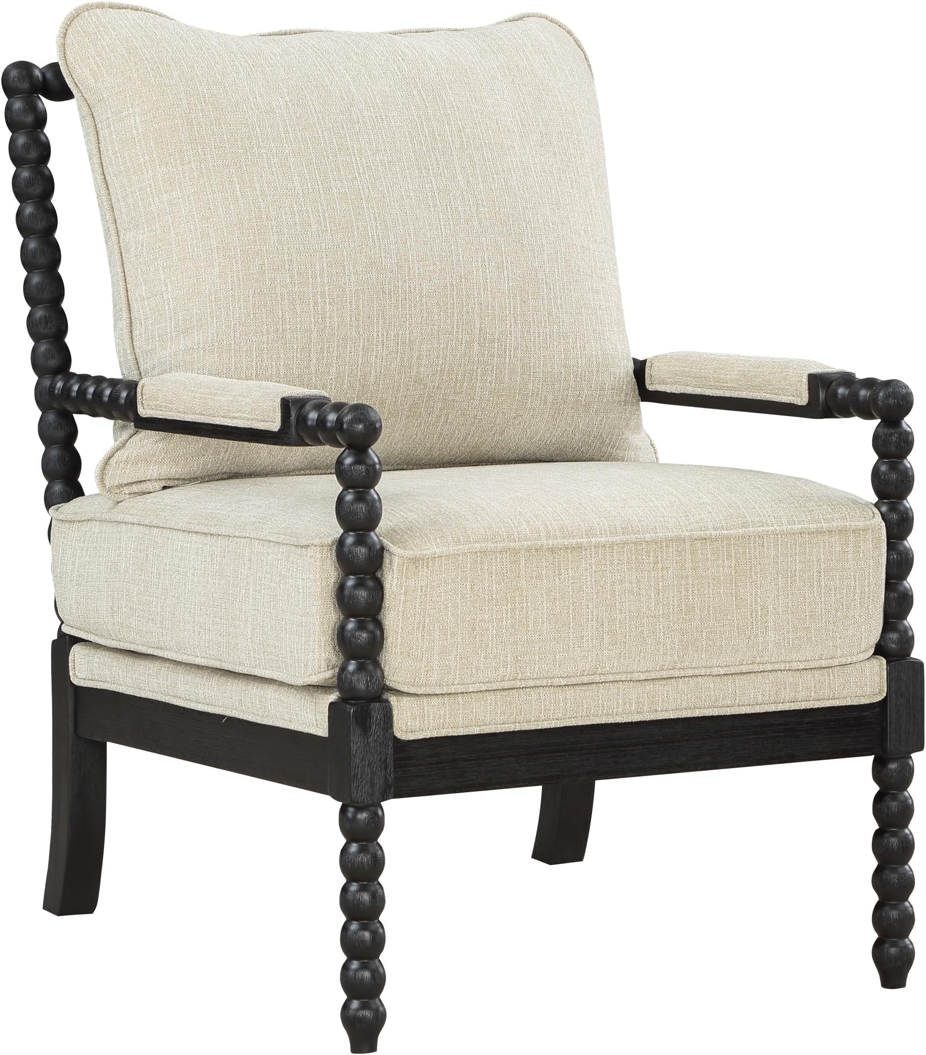 Amazon.com: OSP Home Furnishings Eliza Spindle Accent Chair, Linen ...