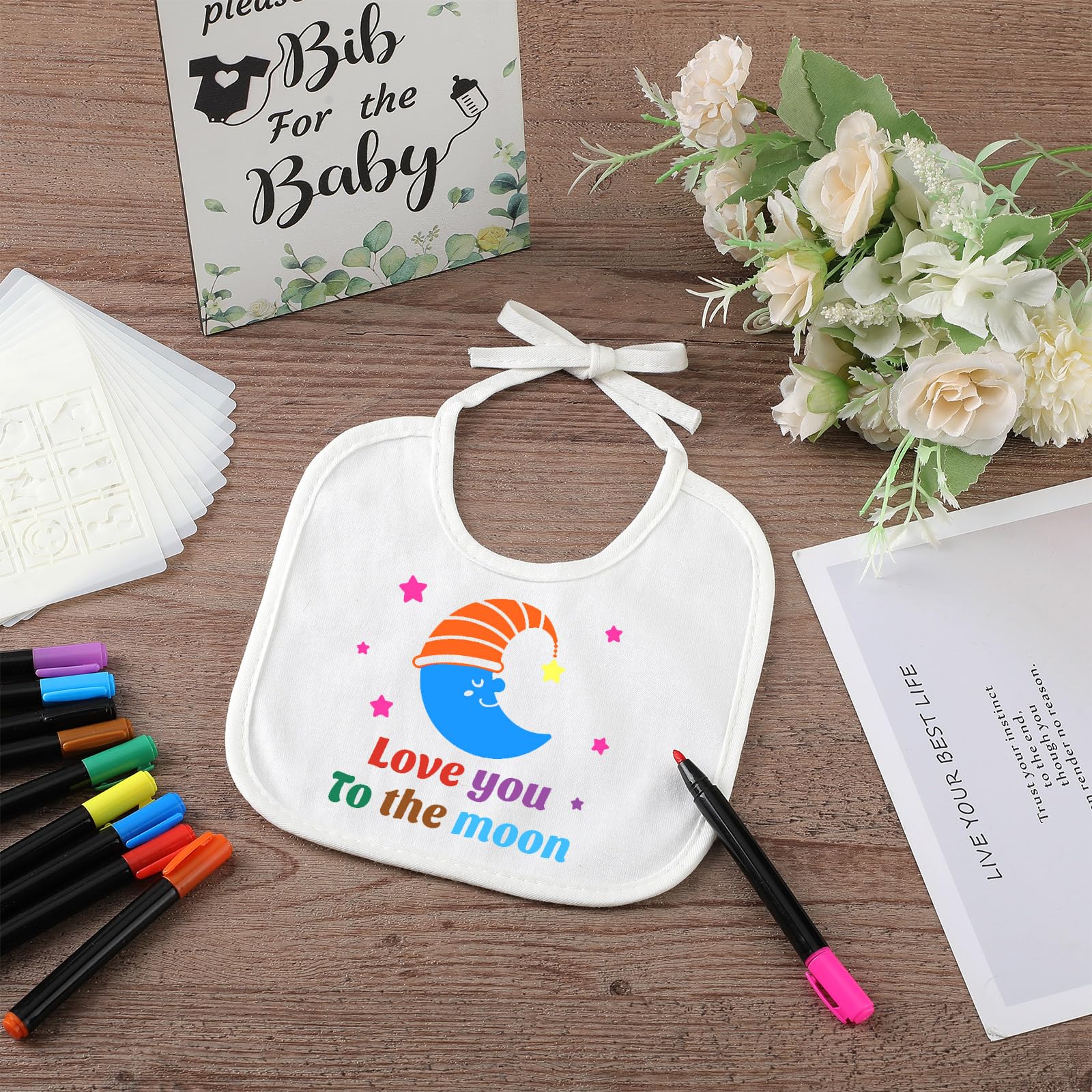 Snapklik.com : Newwiee 55 Pcs White Bibs For Baby Decorating Design A ...
