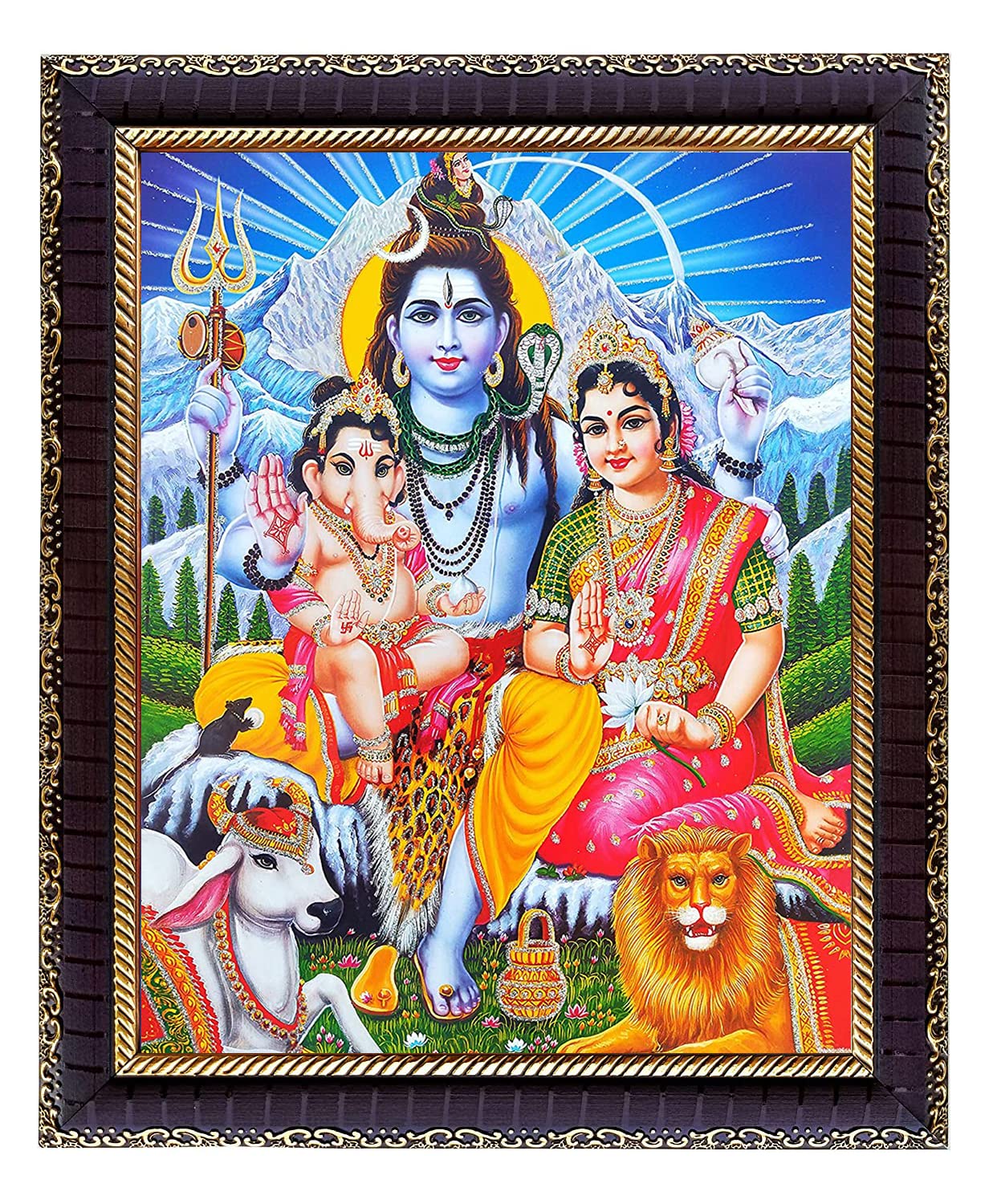 Buy Koshtak Shiva Parvati with Ganesh ji/Shiv parivar Photo Frame for ...