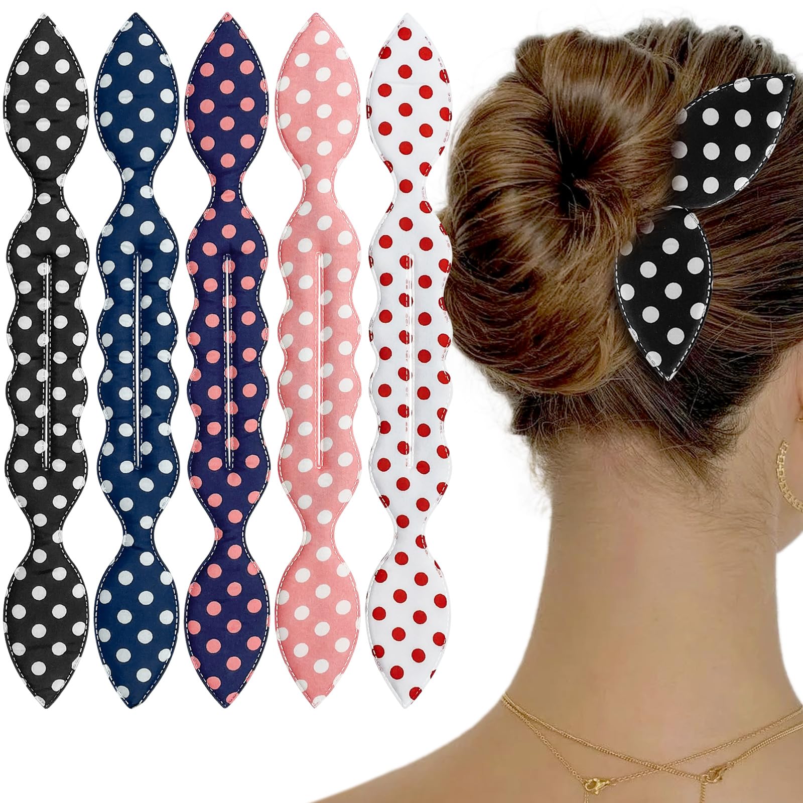 Amazon.com: 5 Pcs Deft Twist Maker French Donut Polka Dot Flexible Hair ...